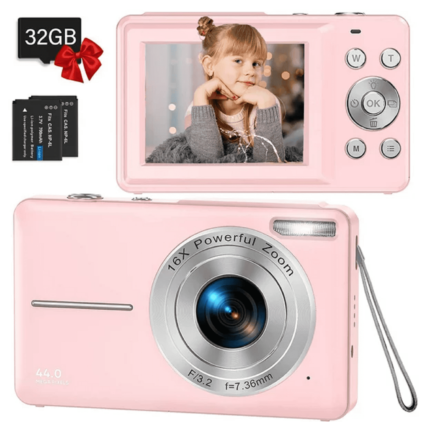 "ACTITOP 44MP Digital Camera, FHD 1080P, 16x Zoom, 32G Card, 2.4""LCD ...