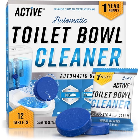 ACTIVE Automatic Toilet Bowl Cleaner Tablets Blue Gel Toilet Tank ...