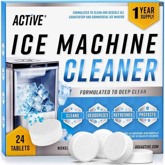 ACTIVE Ice Machine Cleaner Maker Descaler - 24 Clean Tablets Compatible ...