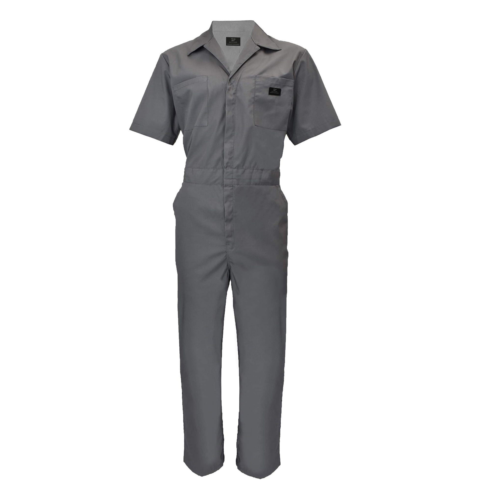 ACTIVE UNIFORMS Coveralls Workwear Men Short Sleeve Coveralls (Gray, X ...