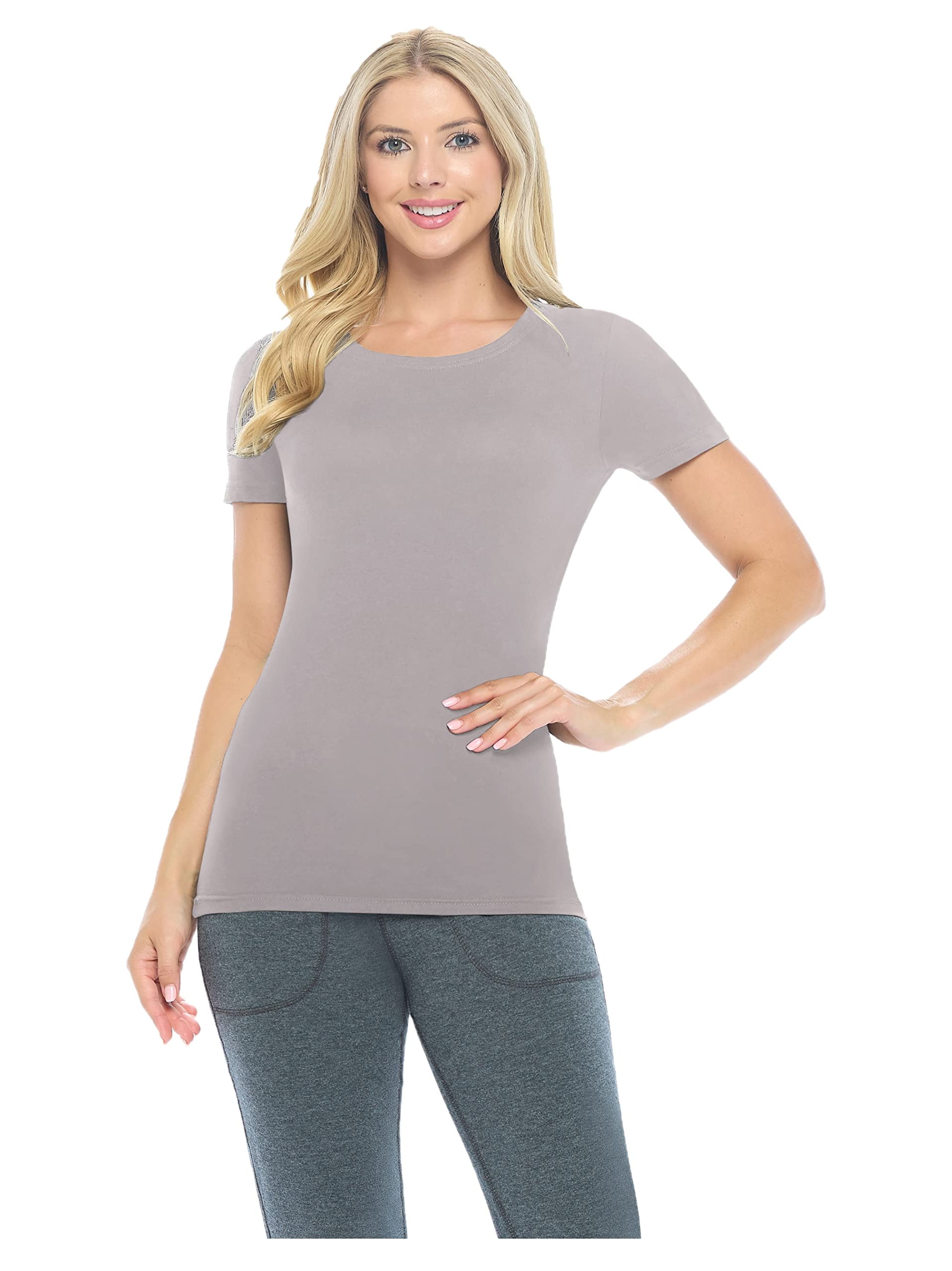 ACTIVE UNIFORMS SCRUBS Women's Short Sleeve Round-Neck T-Shirt Under ...