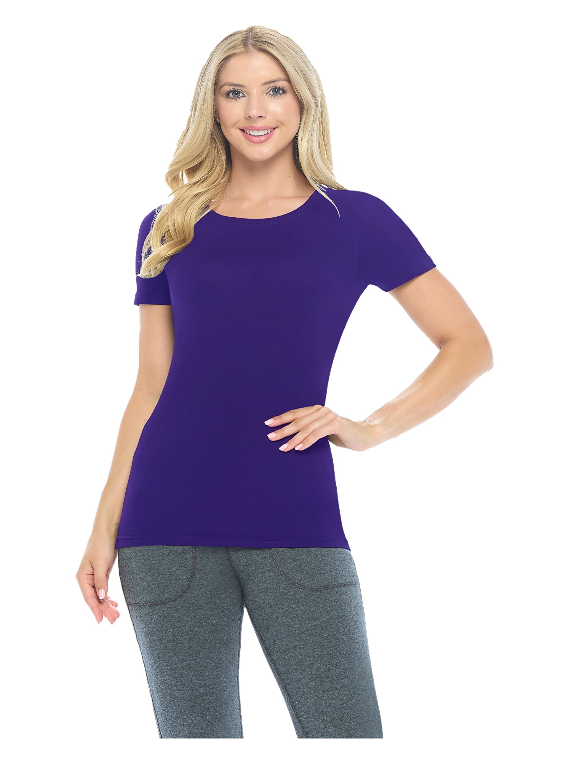 ACTIVE UNIFORMS SCRUBS Women's Short Sleeve Round-Neck T-Shirt Under ...
