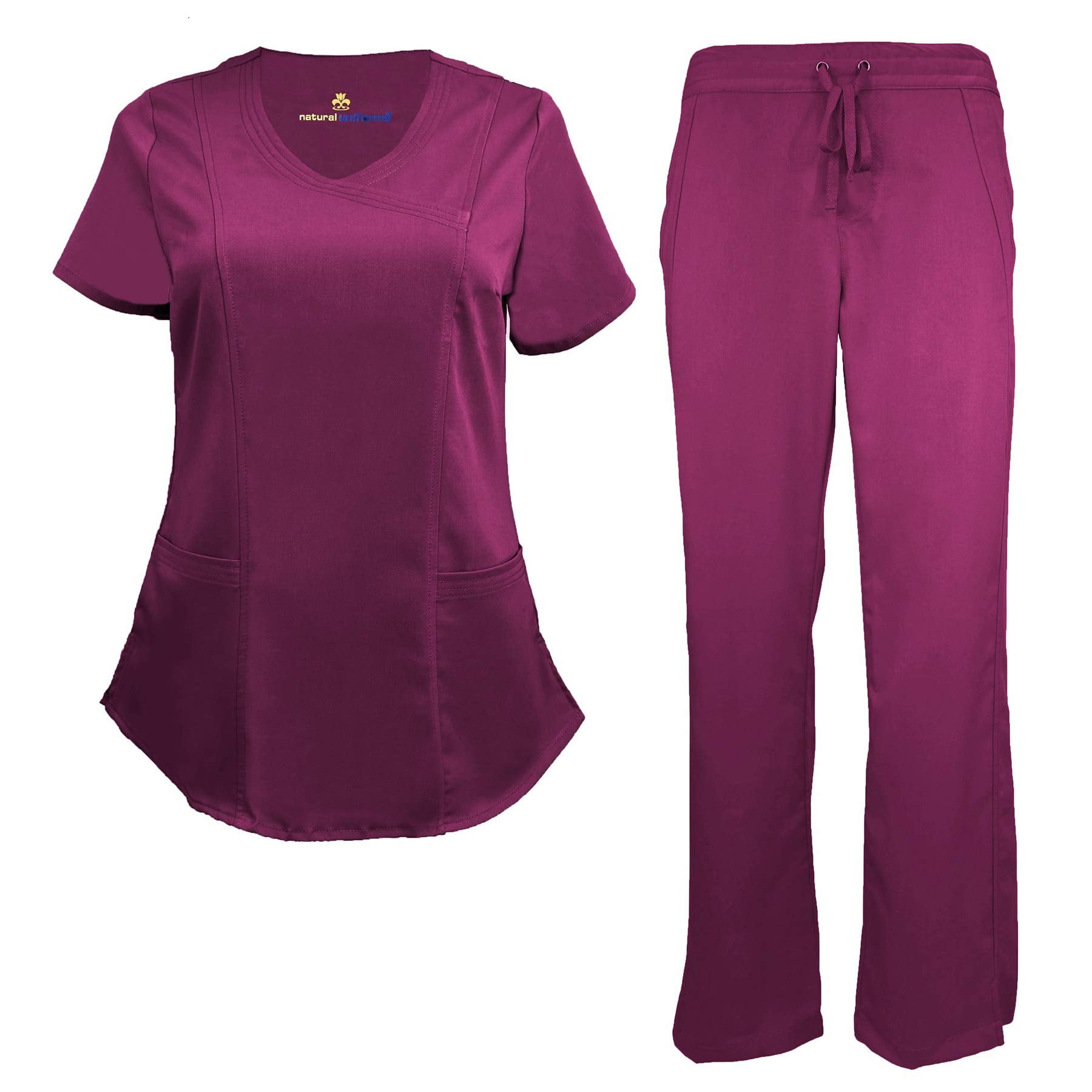 ACTIVE UNIFORMS Stretch Women's Ultra Soft Modern Fit Mock Wrap Scrub ...