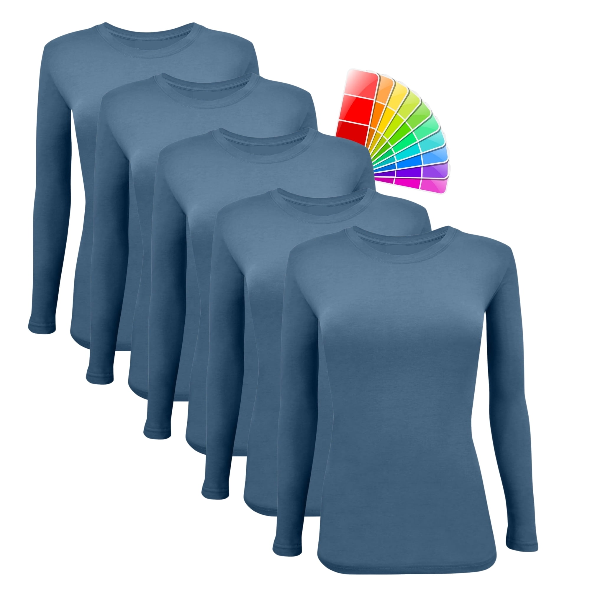 ACTIVE UNIFORMS Under Scrub Tee Crew Neck Long Sleeve T-Shirt ...