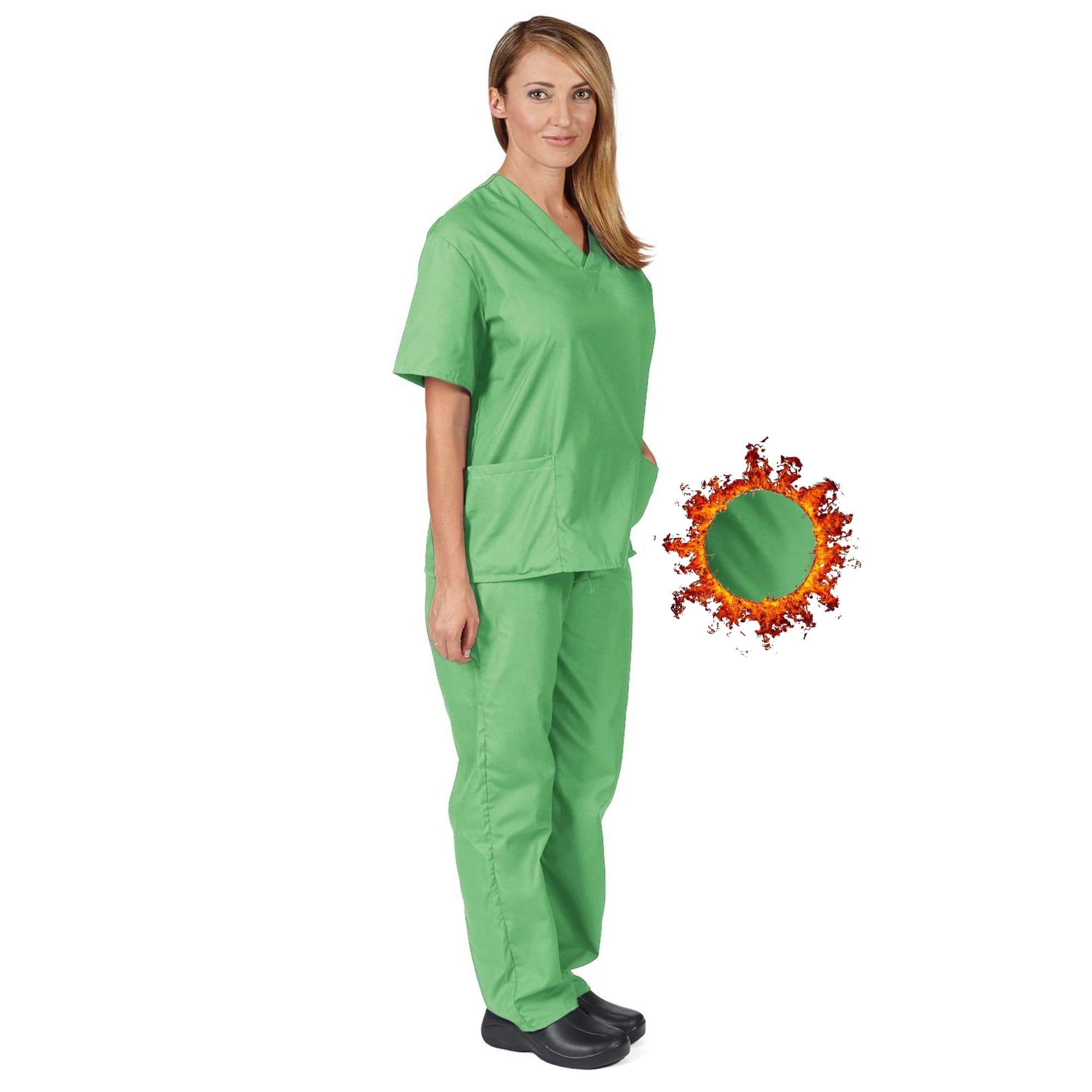 ACTIVE UNIFORMS Unisex Scrub Sets, Scrub Top and Pants. Run Large (Lime ...