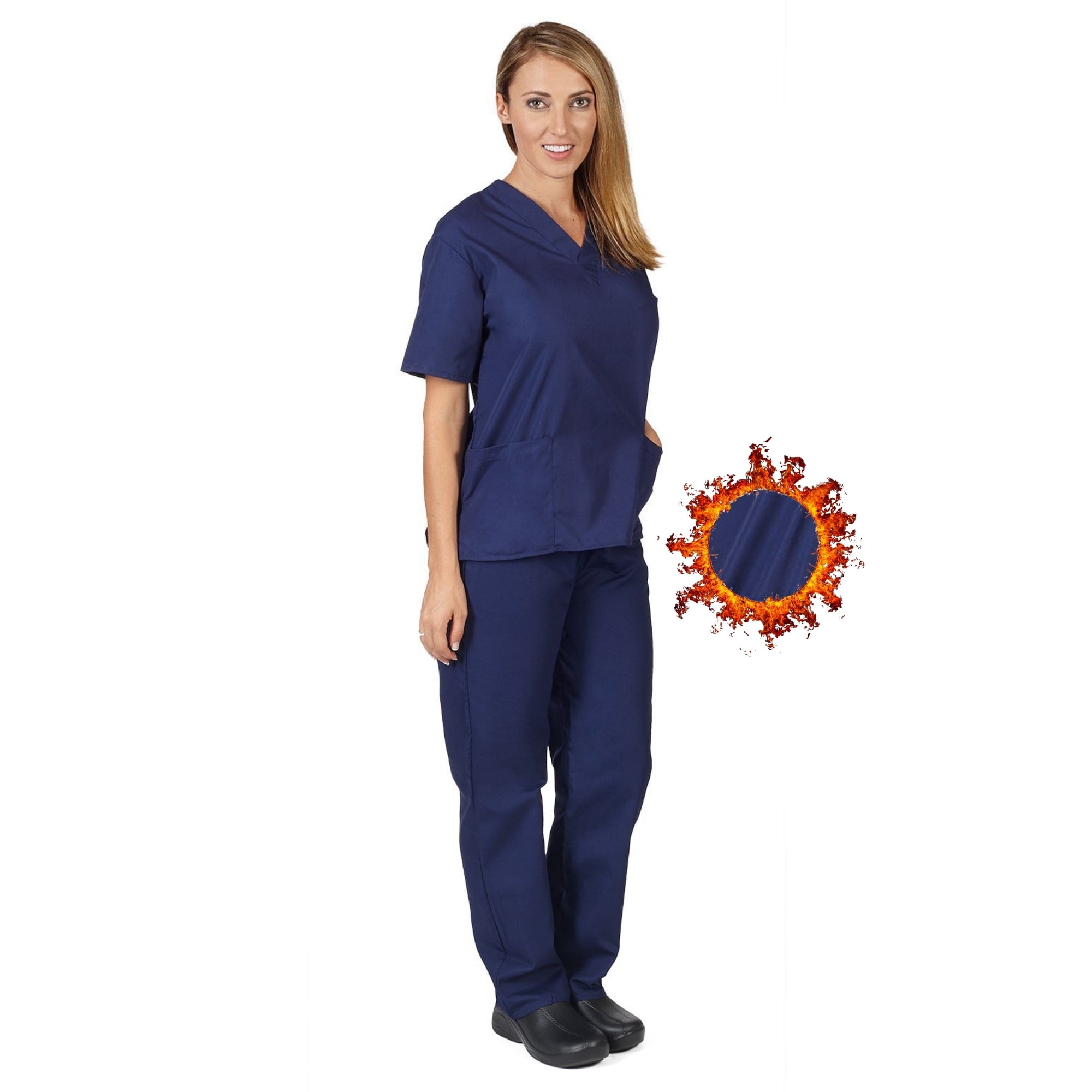 ACTIVE UNIFORMS Unisex Scrub Sets, Scrub Top and Pants. Run Large (Navy ...