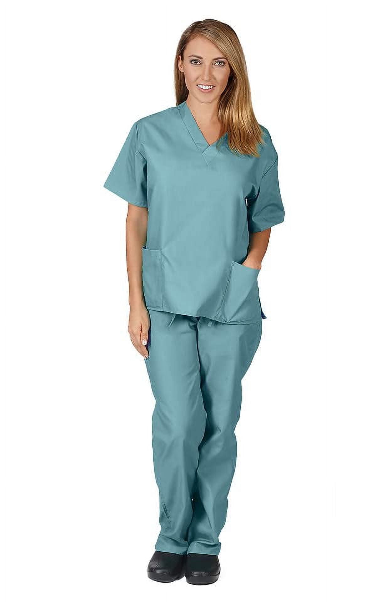 ACTIVE UNIFORMS Women Scrub Set Medical Scrub Top and Pants (Misty, 5X ...