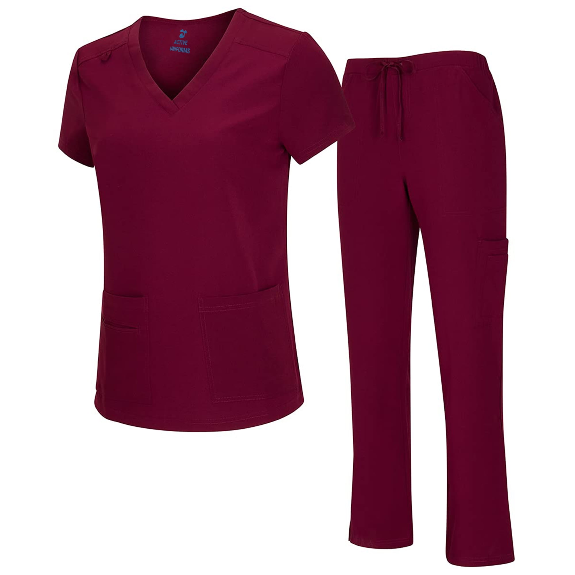 ACTIVE UNIFORMS Women's Breathable Cool Stretch Fabric Scrub Top and ...