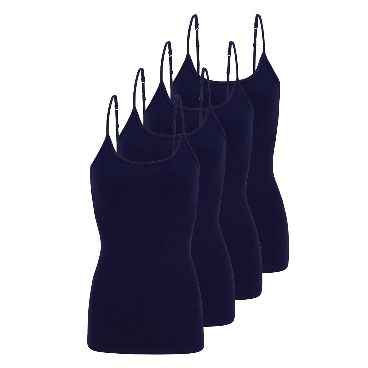 ACTIVE UNIFORMS Women's Camisole Cotton Stretch Undershirt with Adjustable Strap Tank Top Multi ...