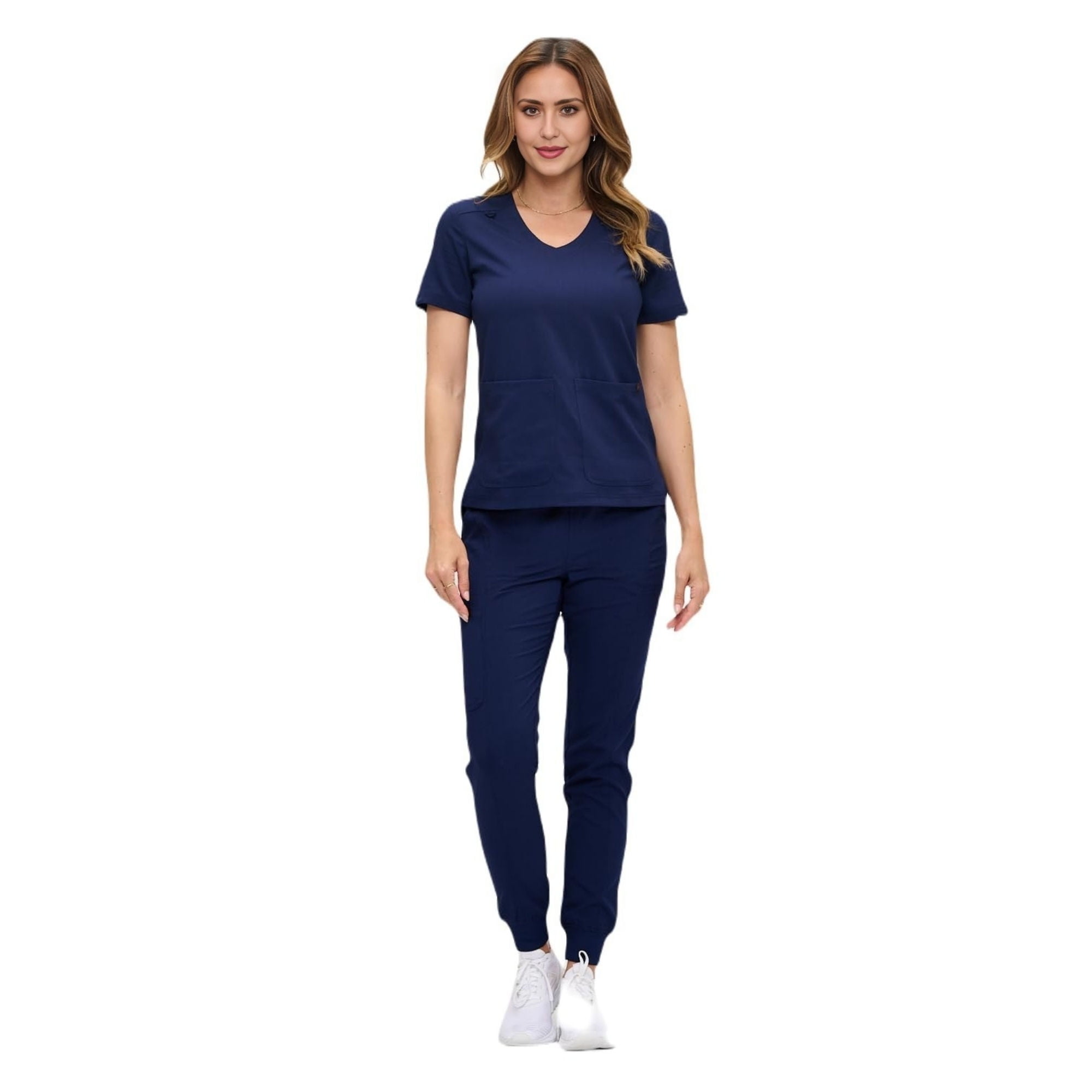 ACTIVE UNIFORMS Women’s Ultra-Soft Luxe Stretch Jogger Scrub Set V-Neck ...