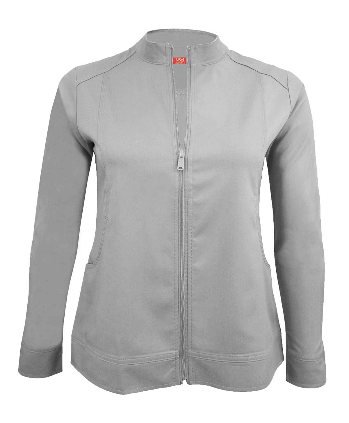 ACTIVE UNIFORMS Women's Ultra Soft Stretch Zip Up Scrub Jacket (Gray ...