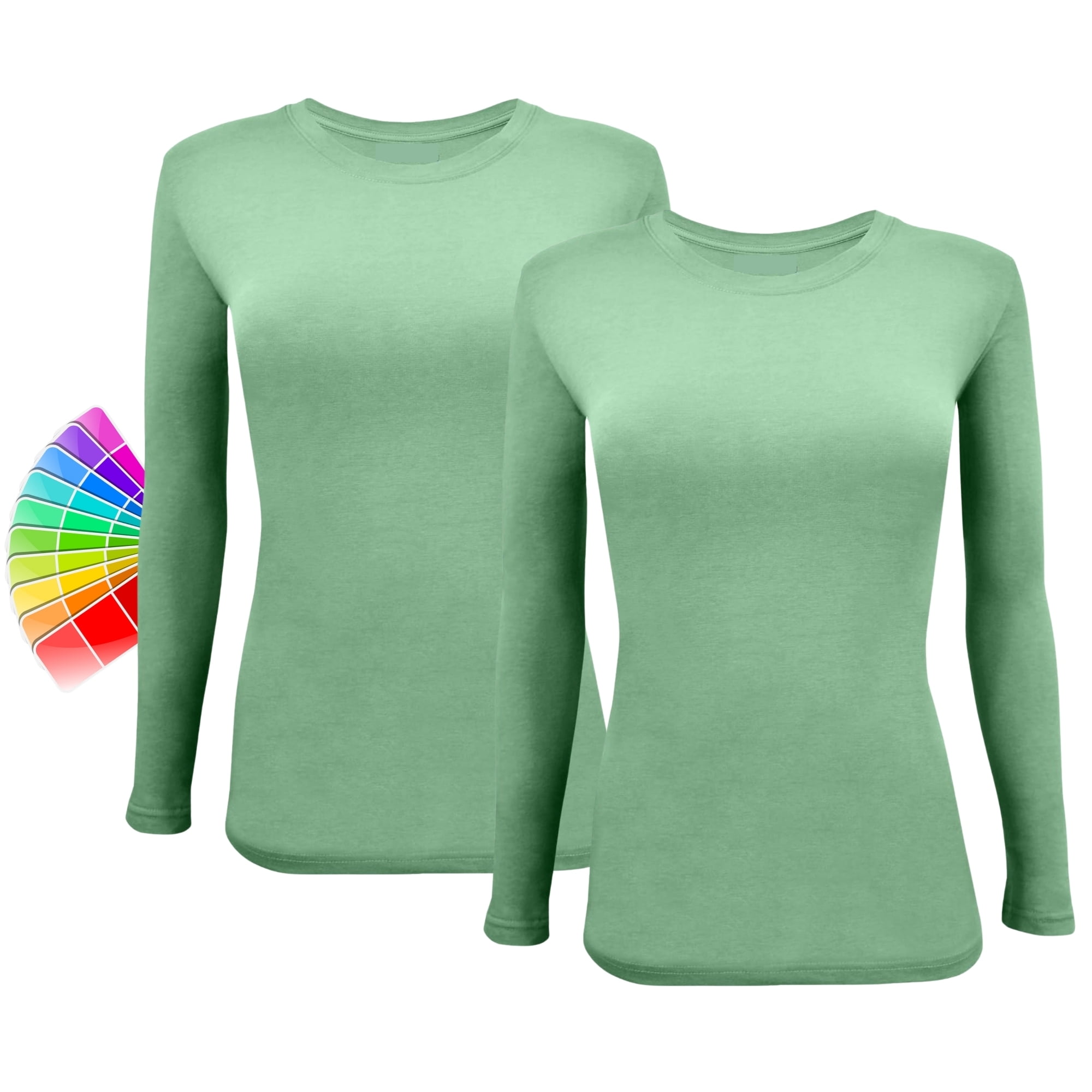 ACTIVE UNIFORMS Women's Under Scrub Tee Crew Neck Long Sleeve T-Shirt 2 ...