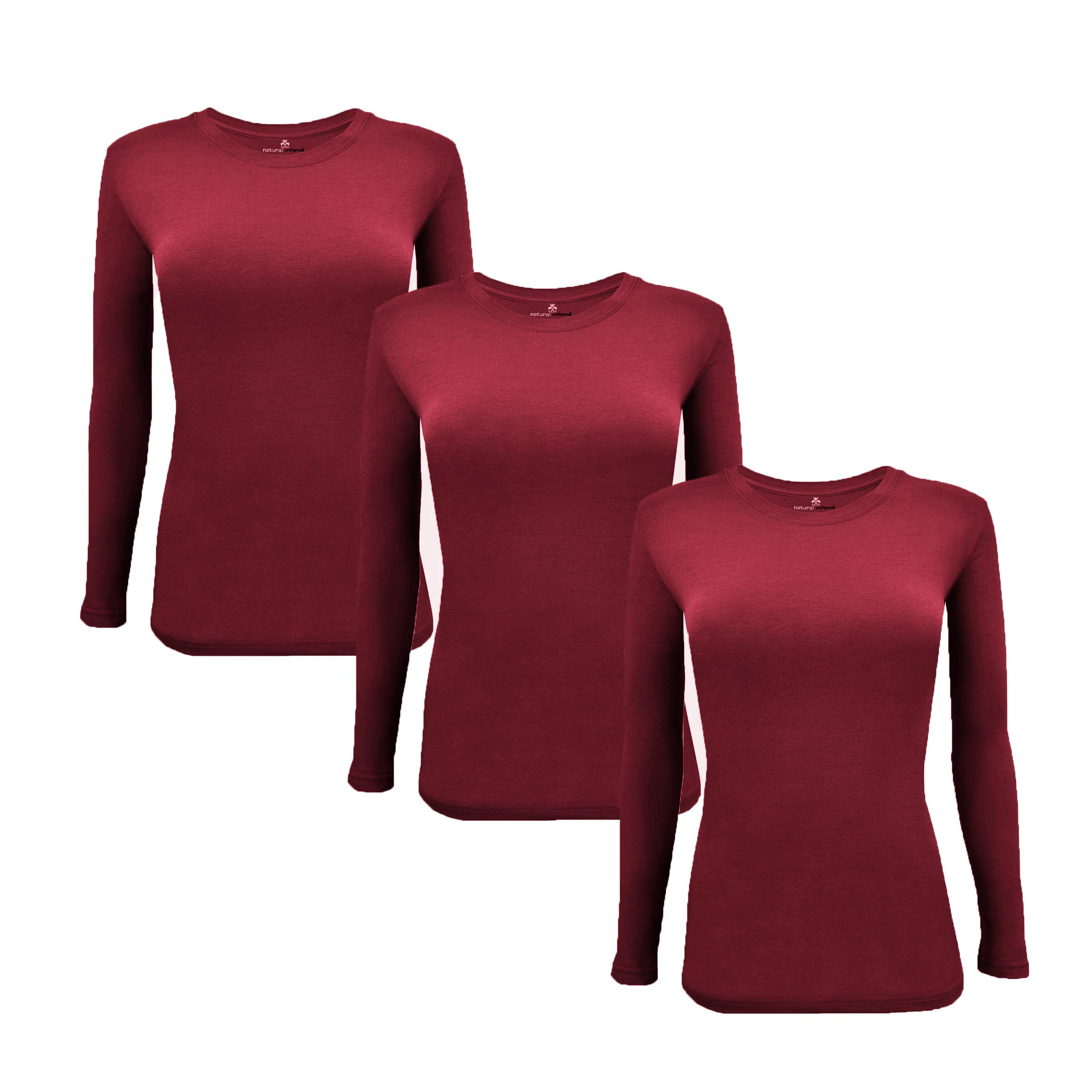 ACTIVE UNIFORMS Women's Under Scrub Tee Crew Neck Long Sleeve T-Shirt 3 ...