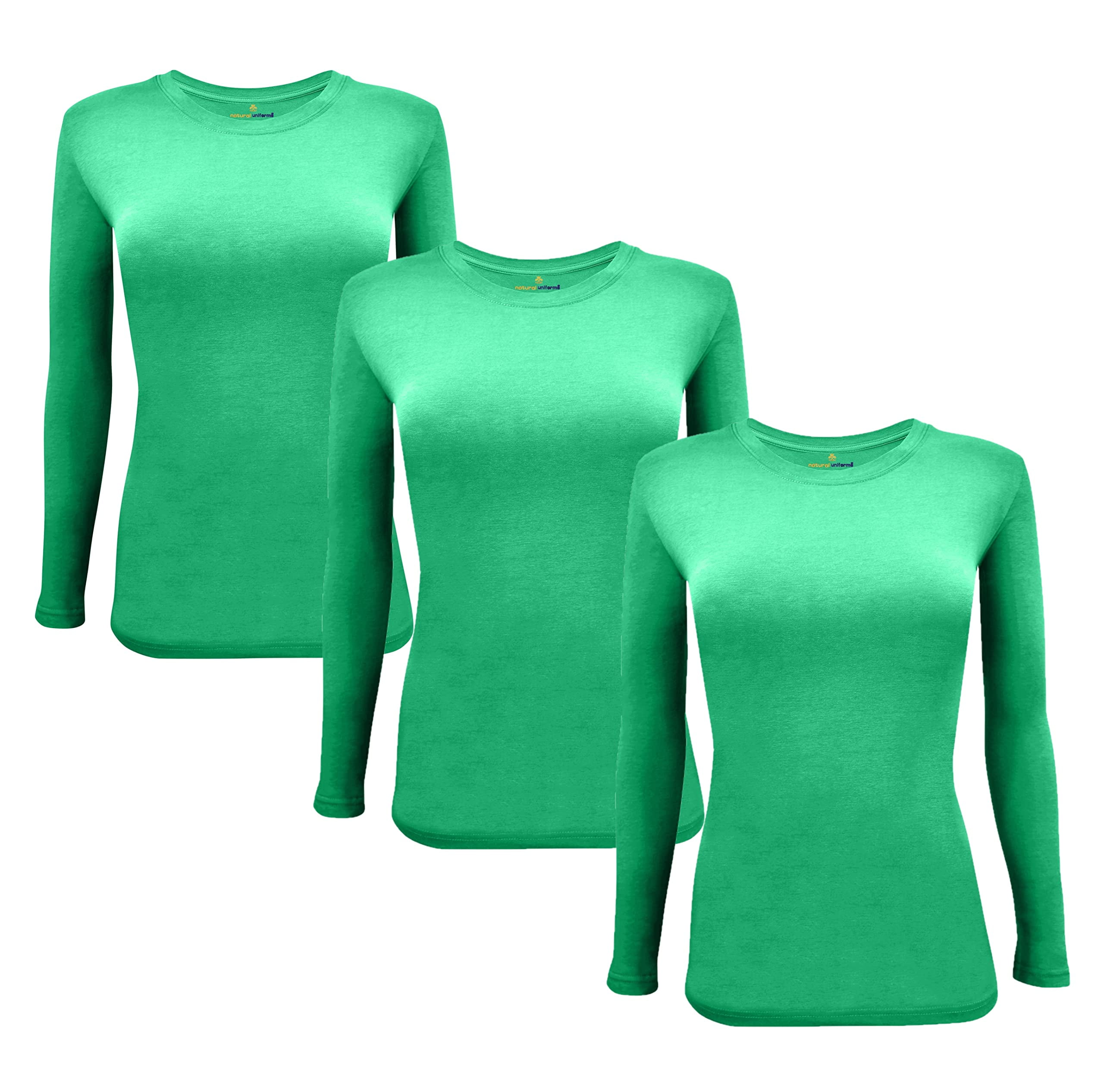 ACTIVE UNIFORMS Women's Under Scrub Tee Crew Neck Long Sleeve T-Shirt 3 ...