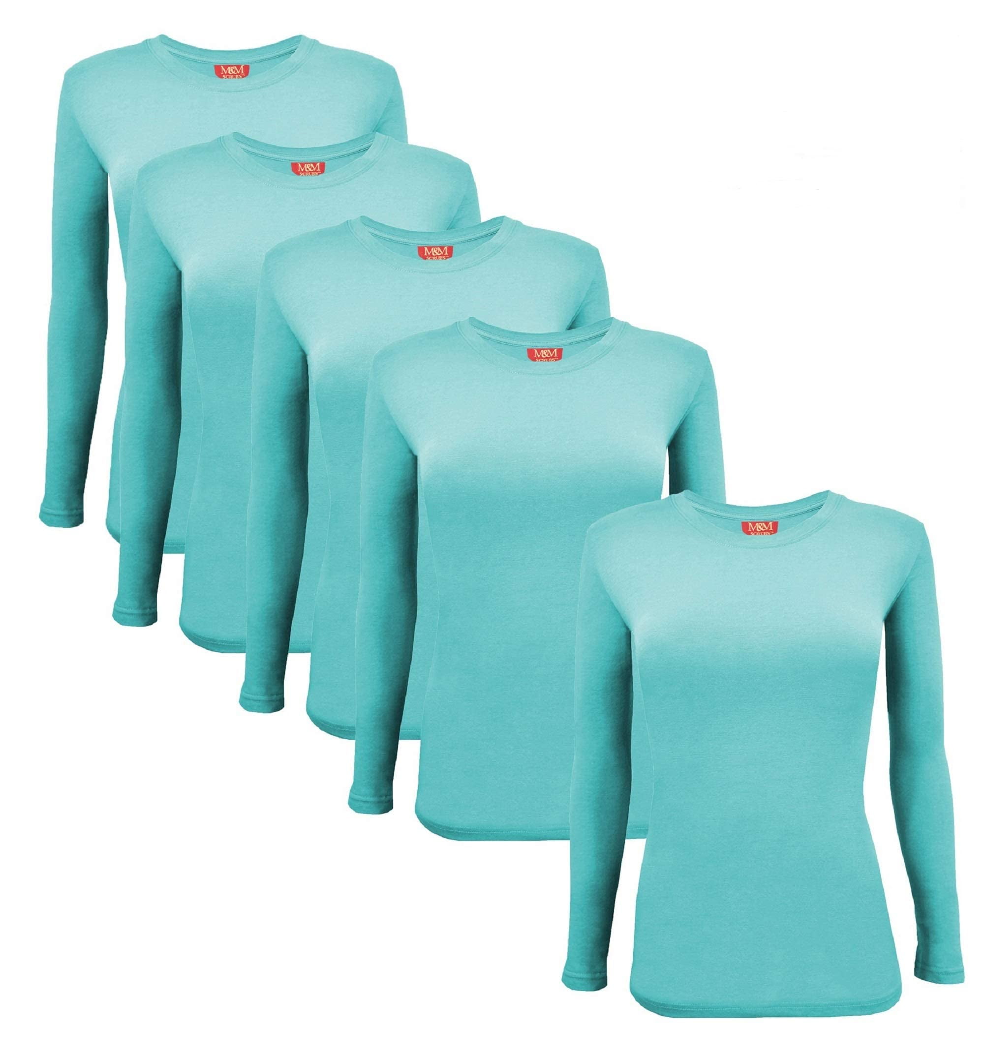 ACTIVE UNIFORMS Women's Under Scrub Tee Crew Neck Long Sleeve T-Shirt 5 ...