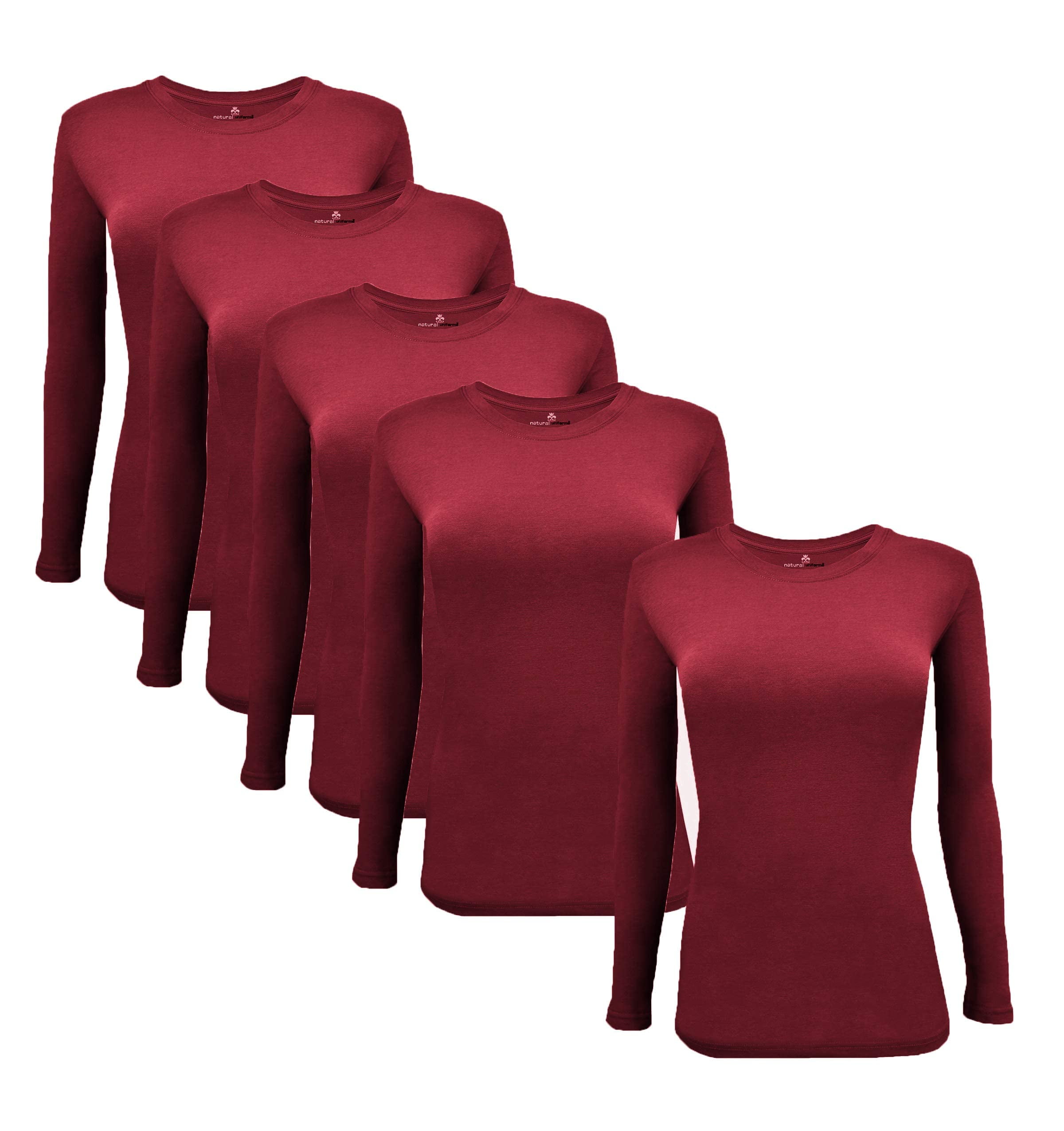 ACTIVE UNIFORMS Women's Under Scrub Tee Crew Neck Long Sleeve T-Shirt 5 ...