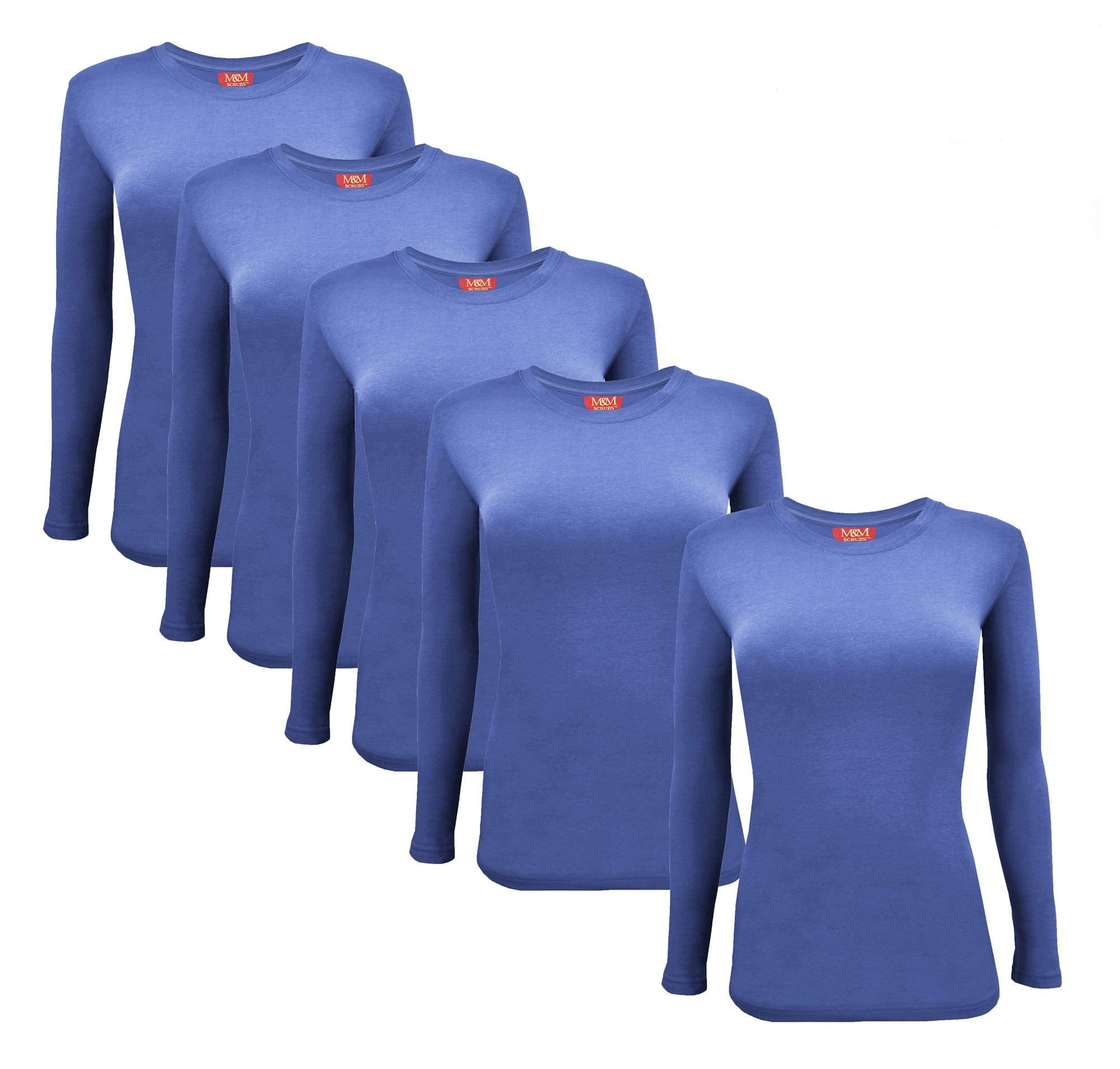 ACTIVE UNIFORMS Women's Under Scrub Tee Crew Neck Long Sleeve T-Shirt 5 ...