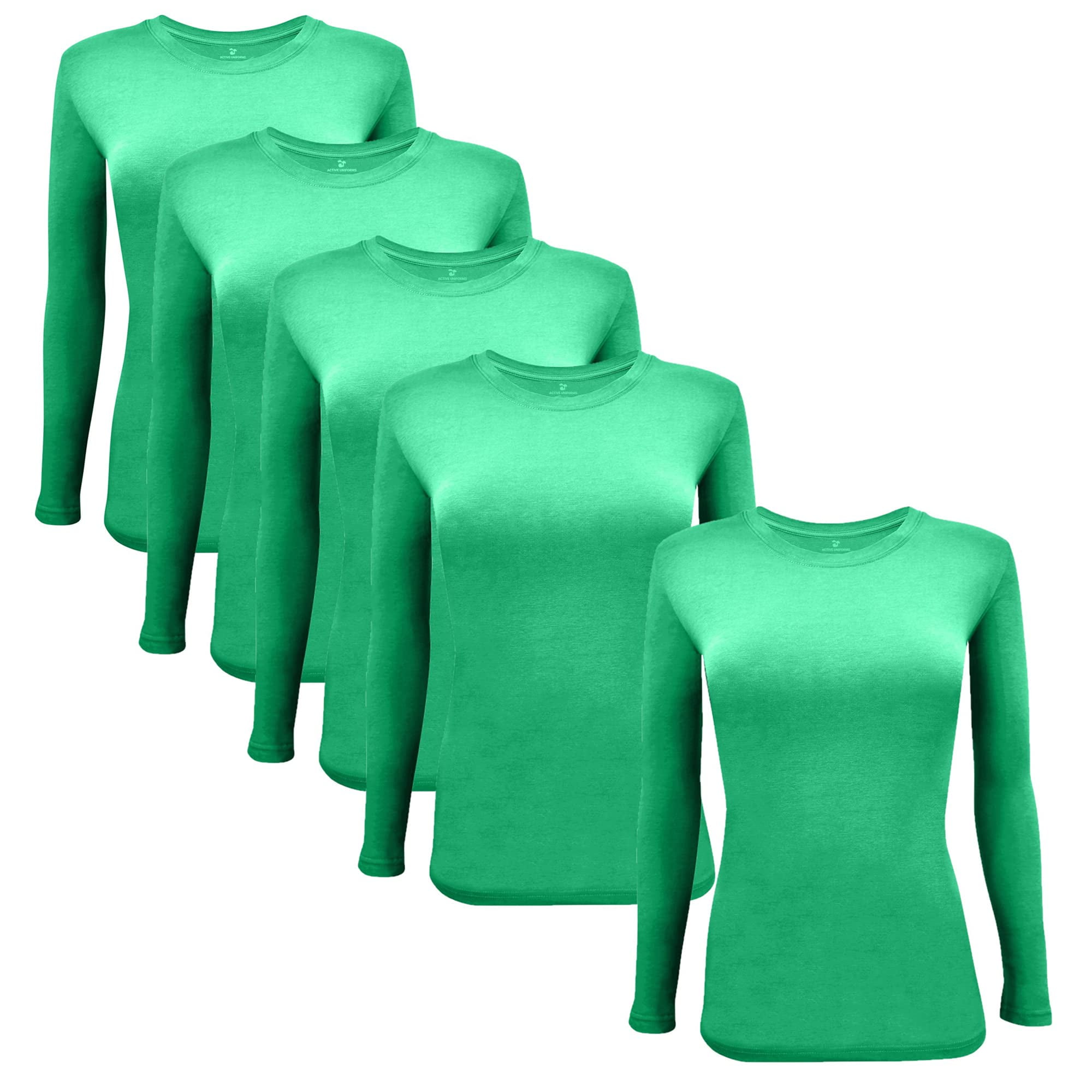 ACTIVE UNIFORMS Women's Under Scrub Tee Crew Neck Long Sleeve T-Shirt 5 ...