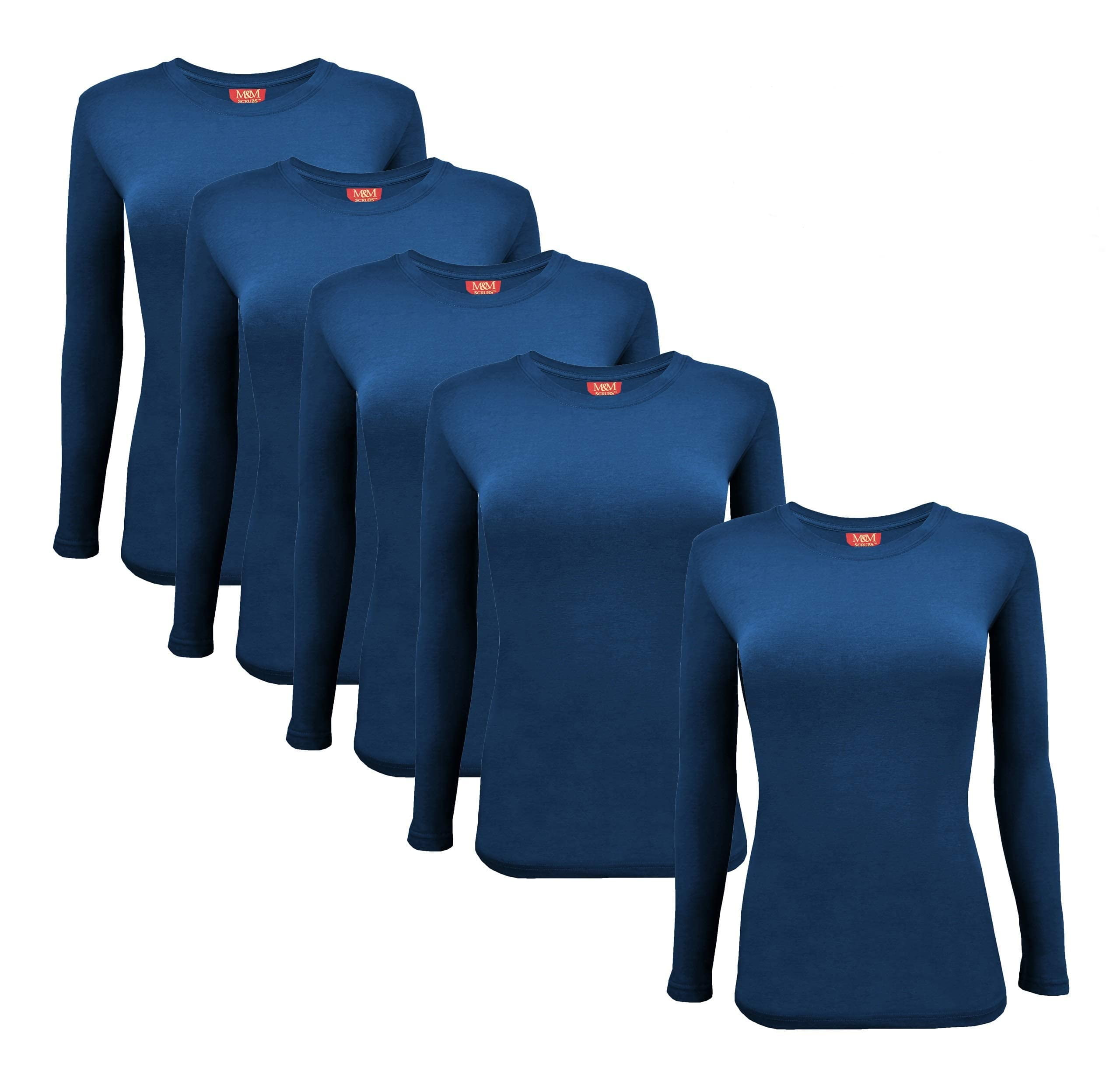 ACTIVE UNIFORMS Women's Under Scrub Tee Crew Neck Long Sleeve T-Shirt 5 ...