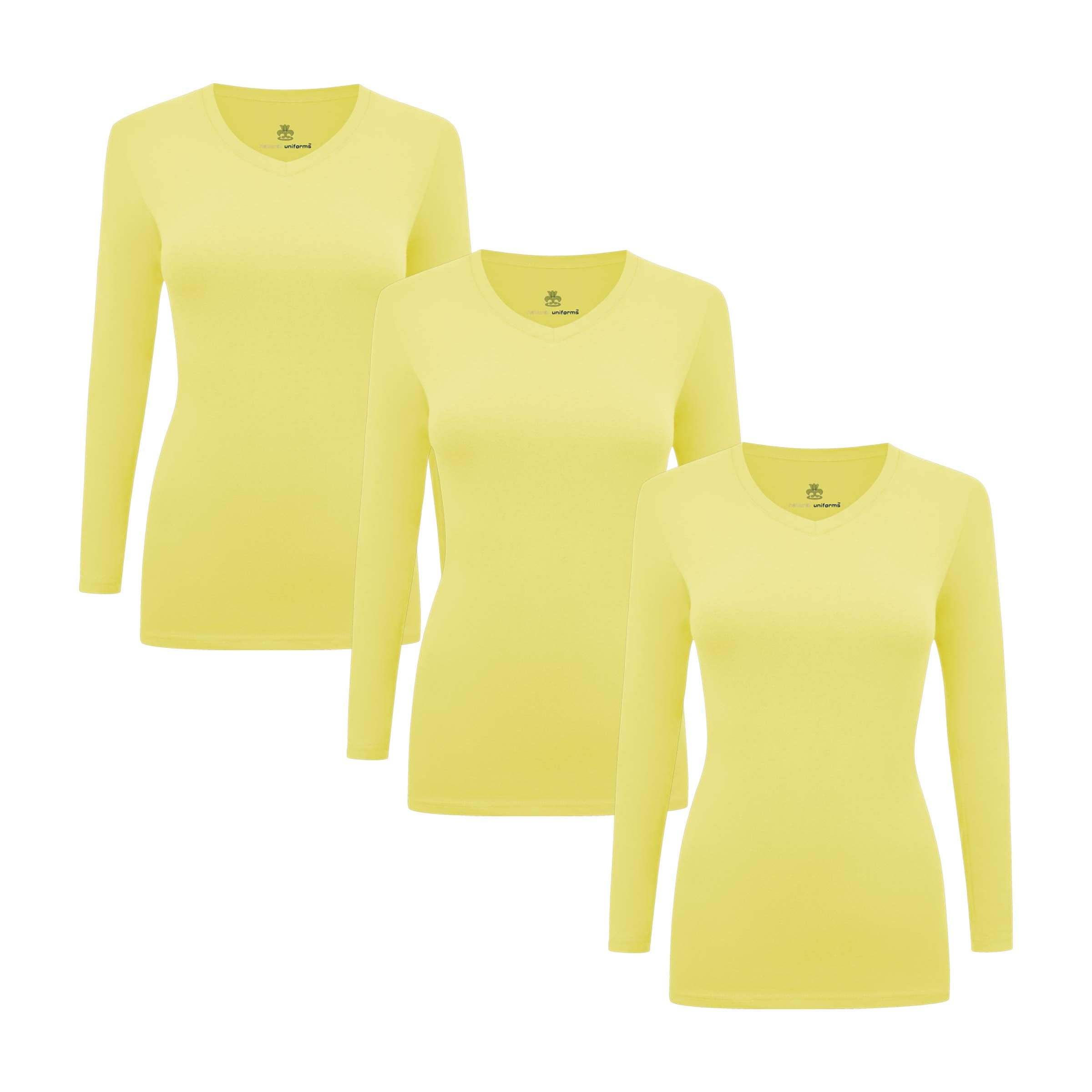 ACTIVE UNIFORMS Women's Under Scrubs Long Sleeve T-Shirt Comfort V-Neck ...