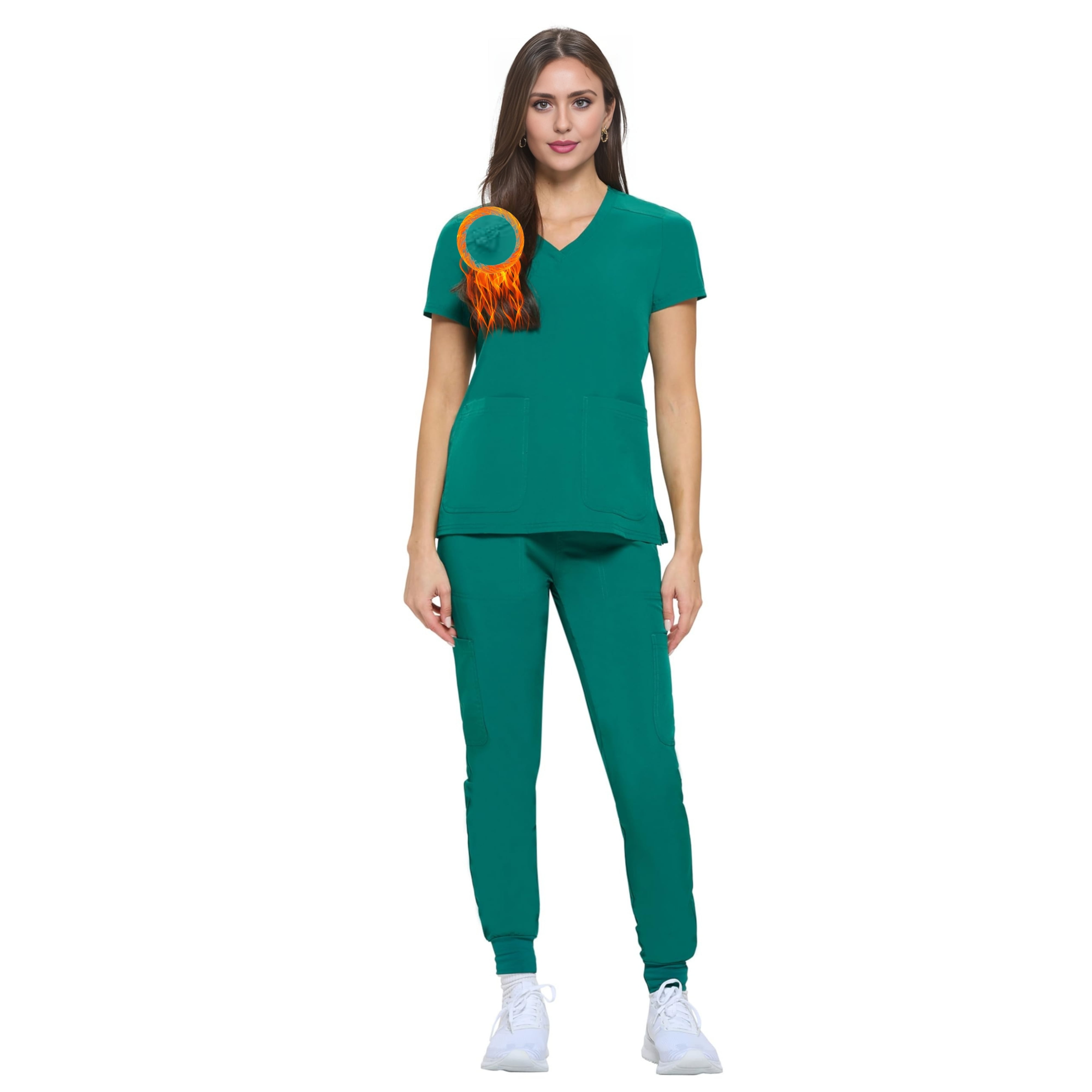 ACTIVE UNIFORMS Womens Essential Cool Stretch Jogger Scrub Set (True ...
