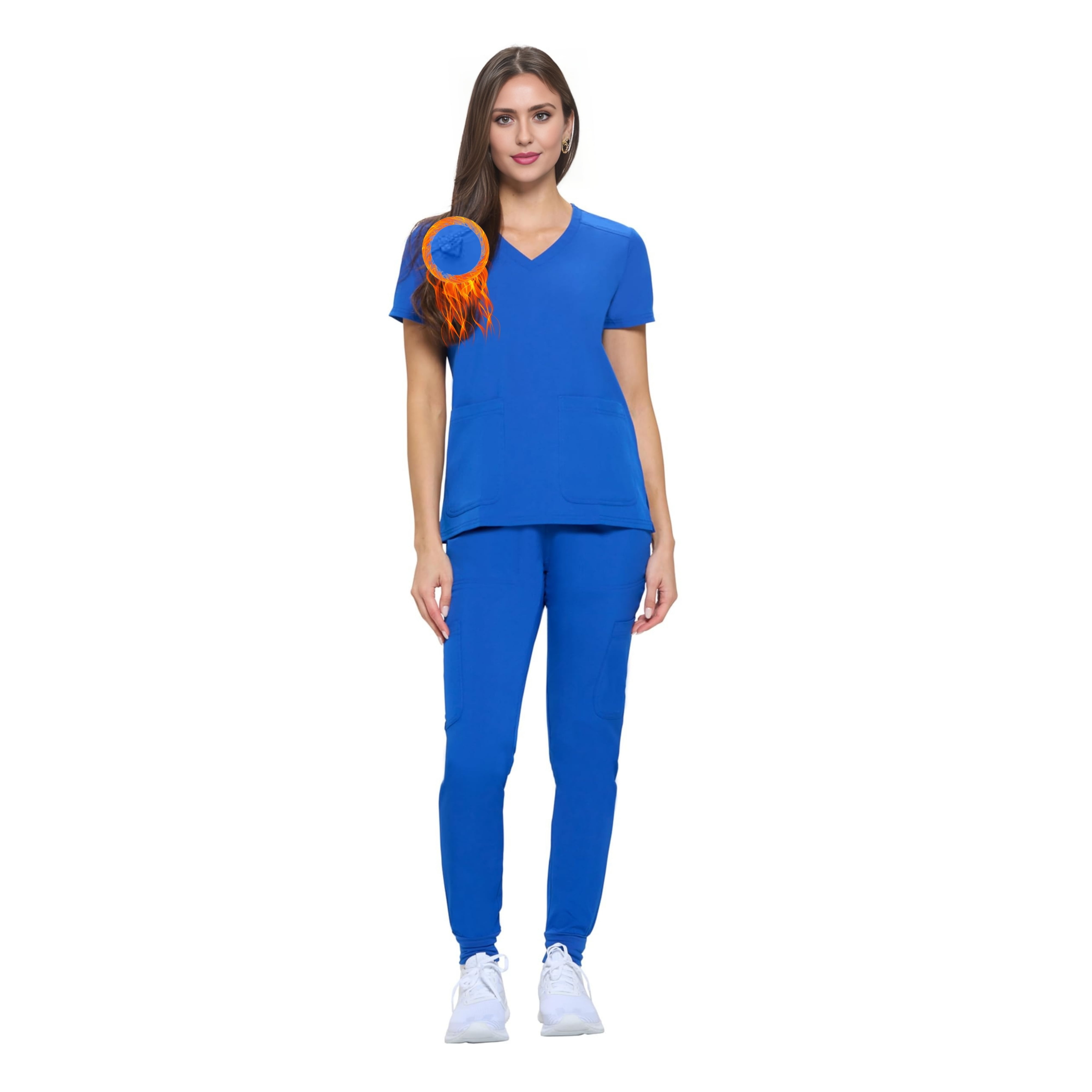 ACTIVE UNIFORMS Womens Essential Cool Stretch Jogger Scrub Set (True ...