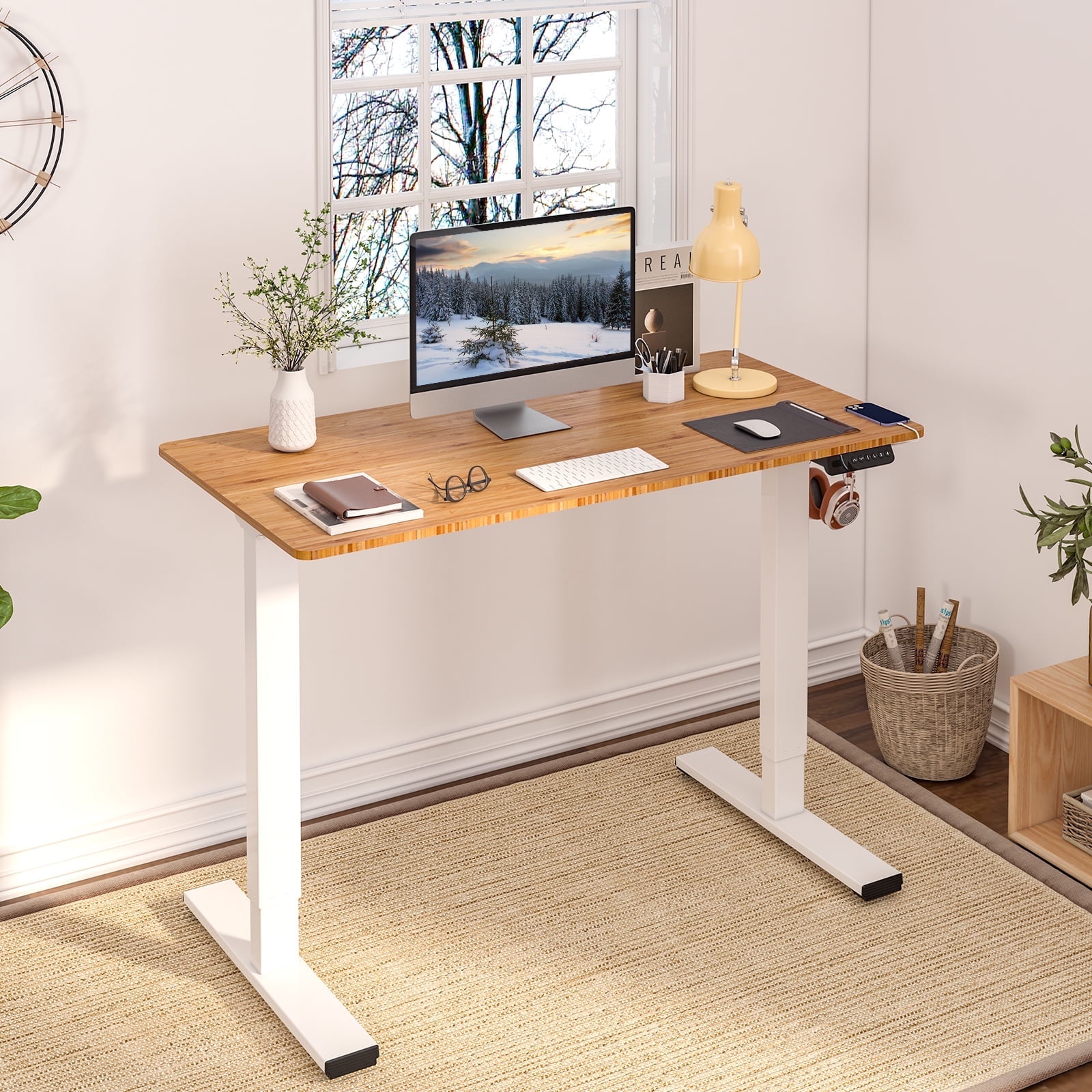 "ACTIVESIT 40""X24"" Adjustable Standing Desk with Dual Motor, Storage ...