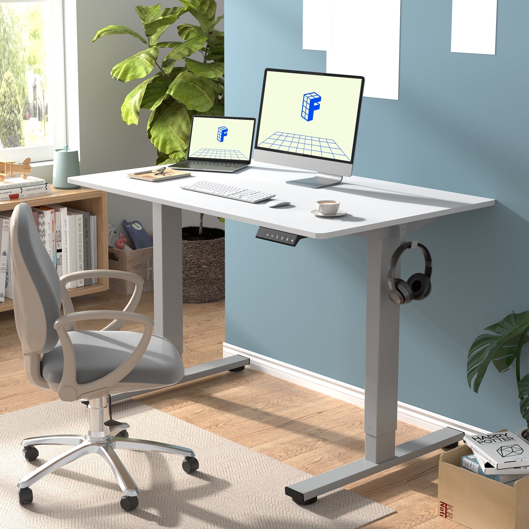 FLEXISPOT 48"x30" Home Office Height Adjustable Standing Desk with ...