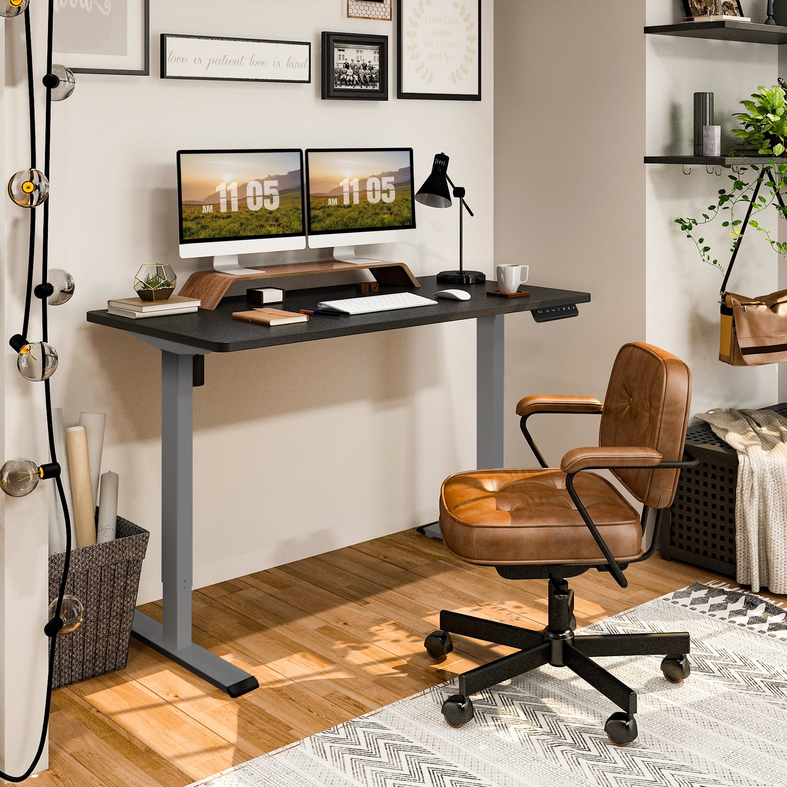 ACTIVESIT 55" x 28" Home Office Height Adjustable Standing Desk Memory ...