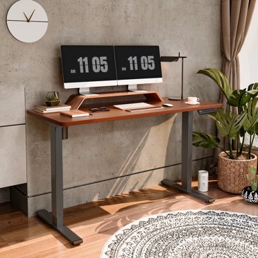 FEZIBO 48 x 24 inch Height Adjustable Electric Standing Desk with ...
