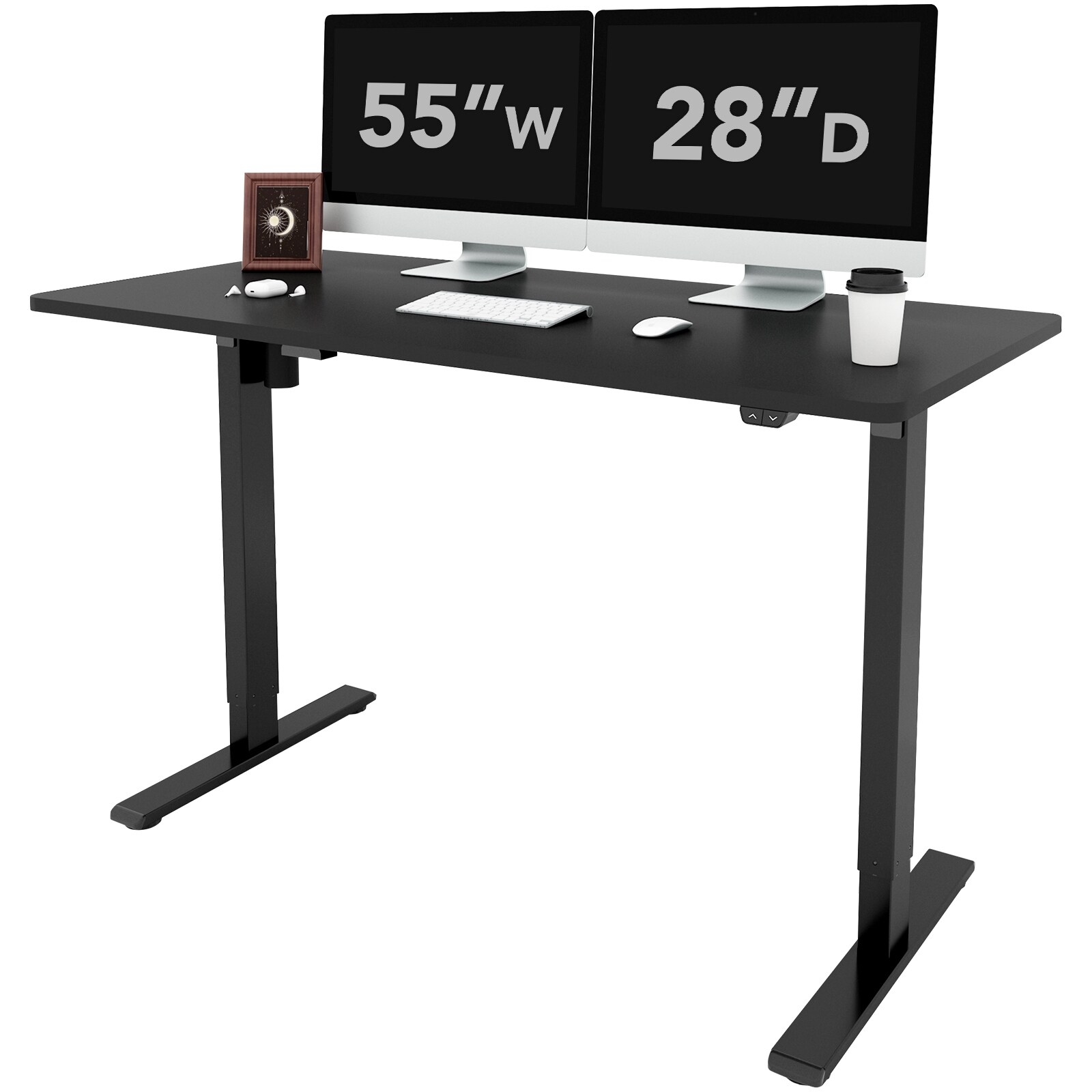 "ACTIVESIT Home Office Electric Desk, 55""x28"" Black Adjustable ...