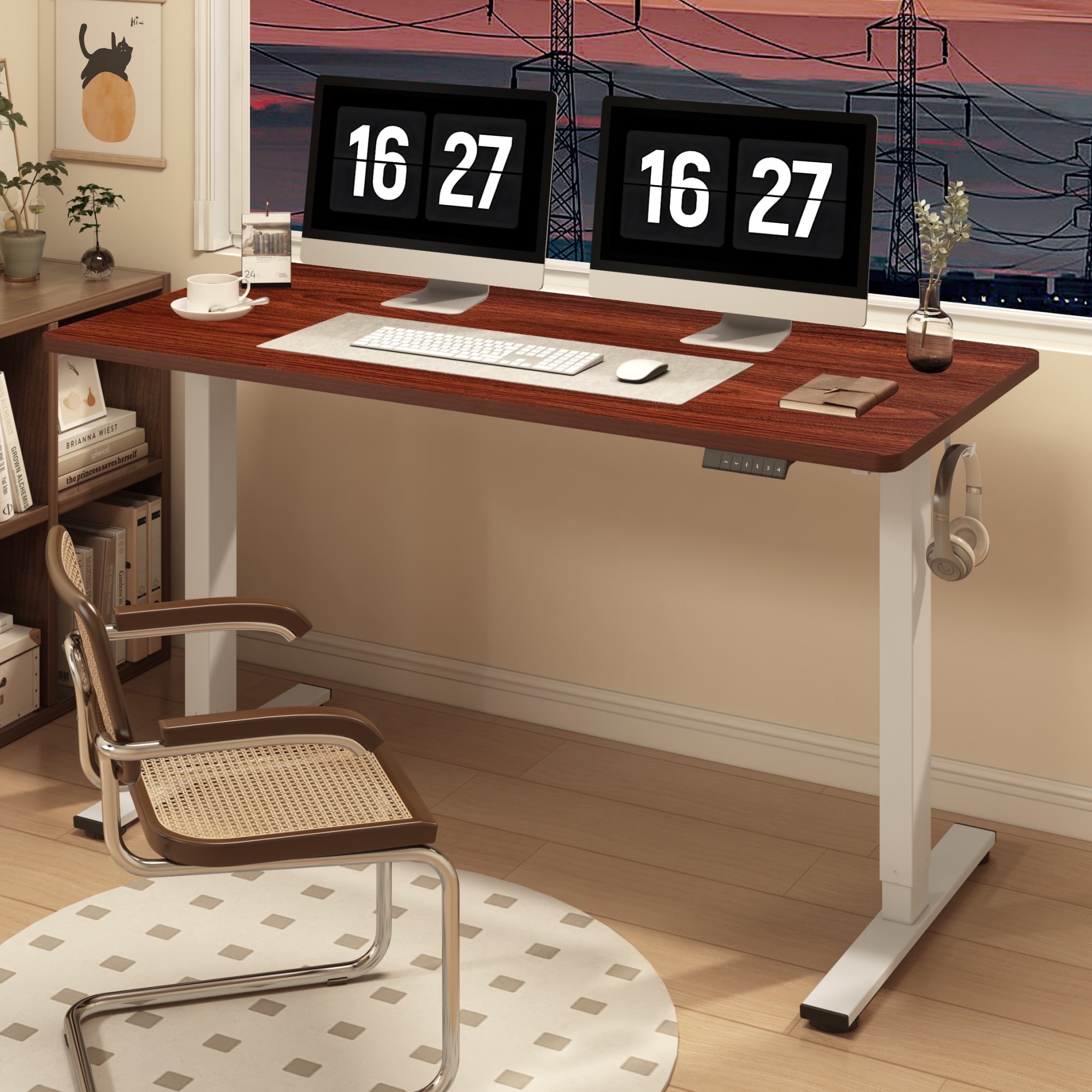 "ACTIVESIT Electric Height Adjustable 55""x28"" Desk, Raising Lift ...
