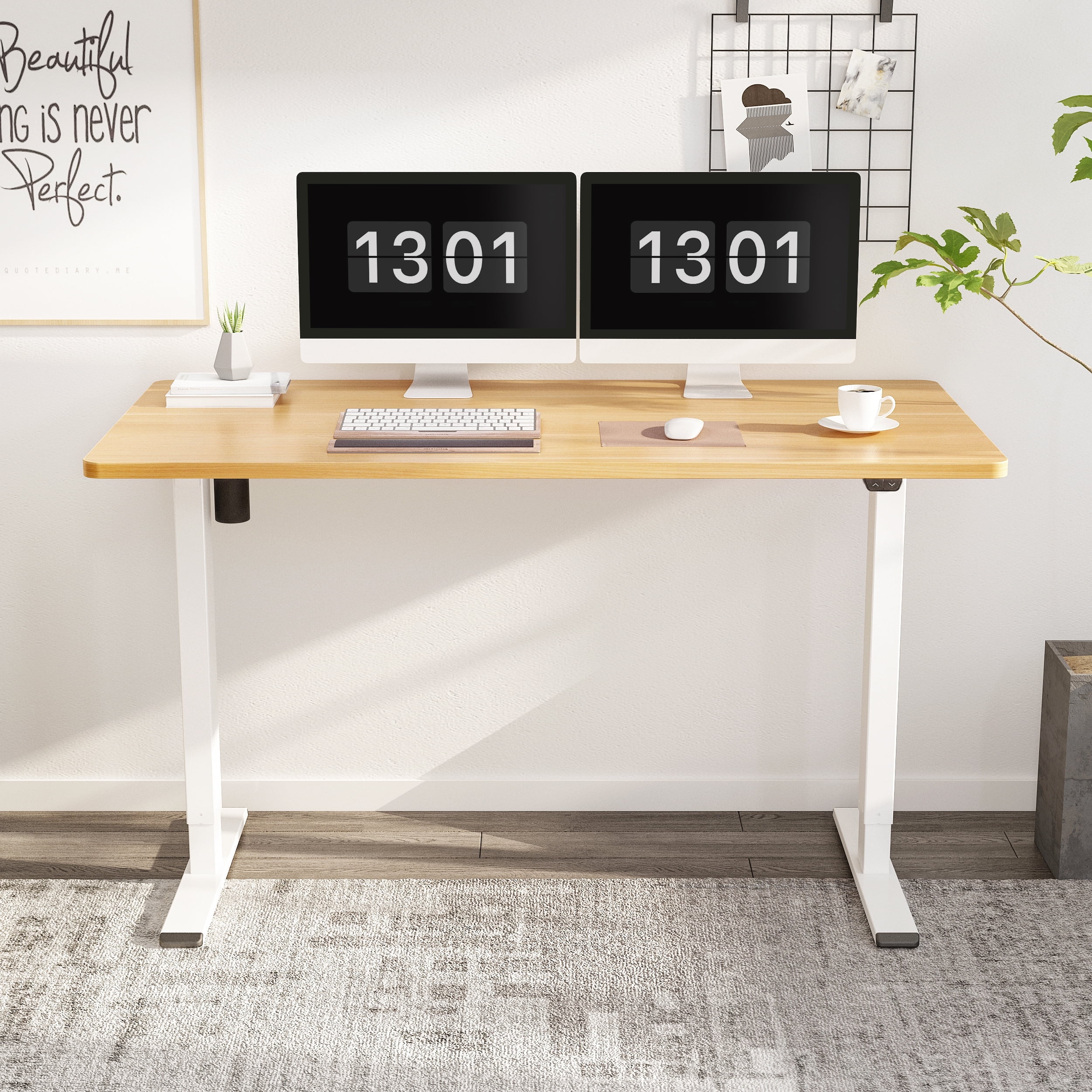 ACTIVESIT Home Office Electric Height Adjustable Standing Desk 55"x28 ...