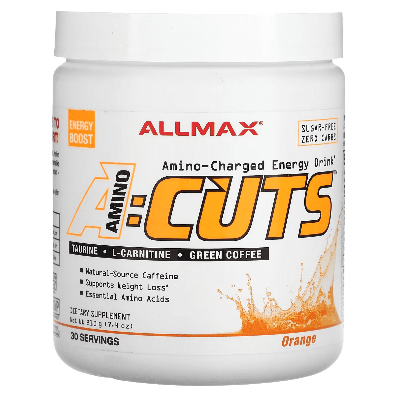ALLMAX ACUTS Amino-Charged Energy Drink, Orange Flavor, 7.4 oz ...