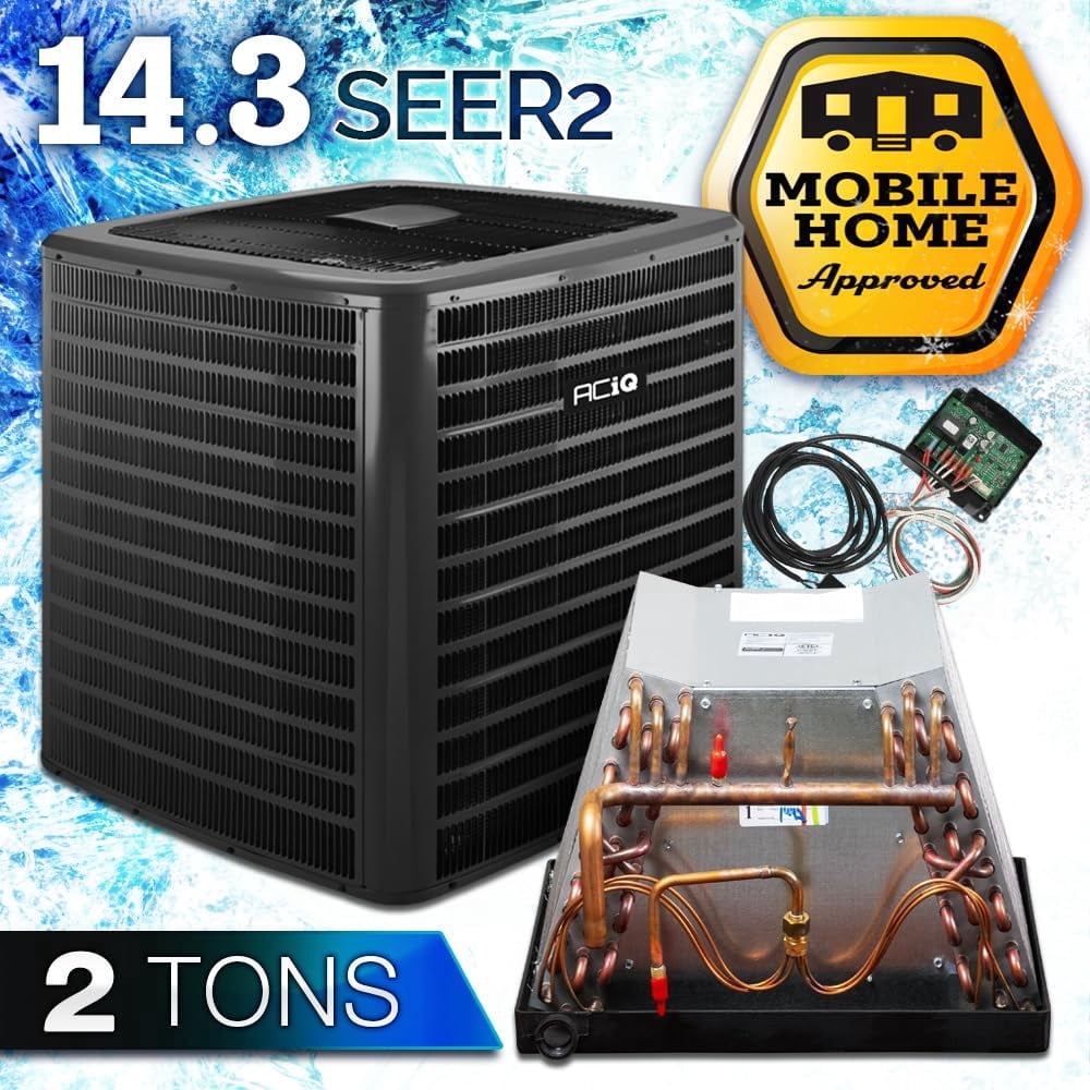 ACiQ 2 Ton 14.3+ SEER2 Central Air Conditioner with Mobile Home Coil ...
