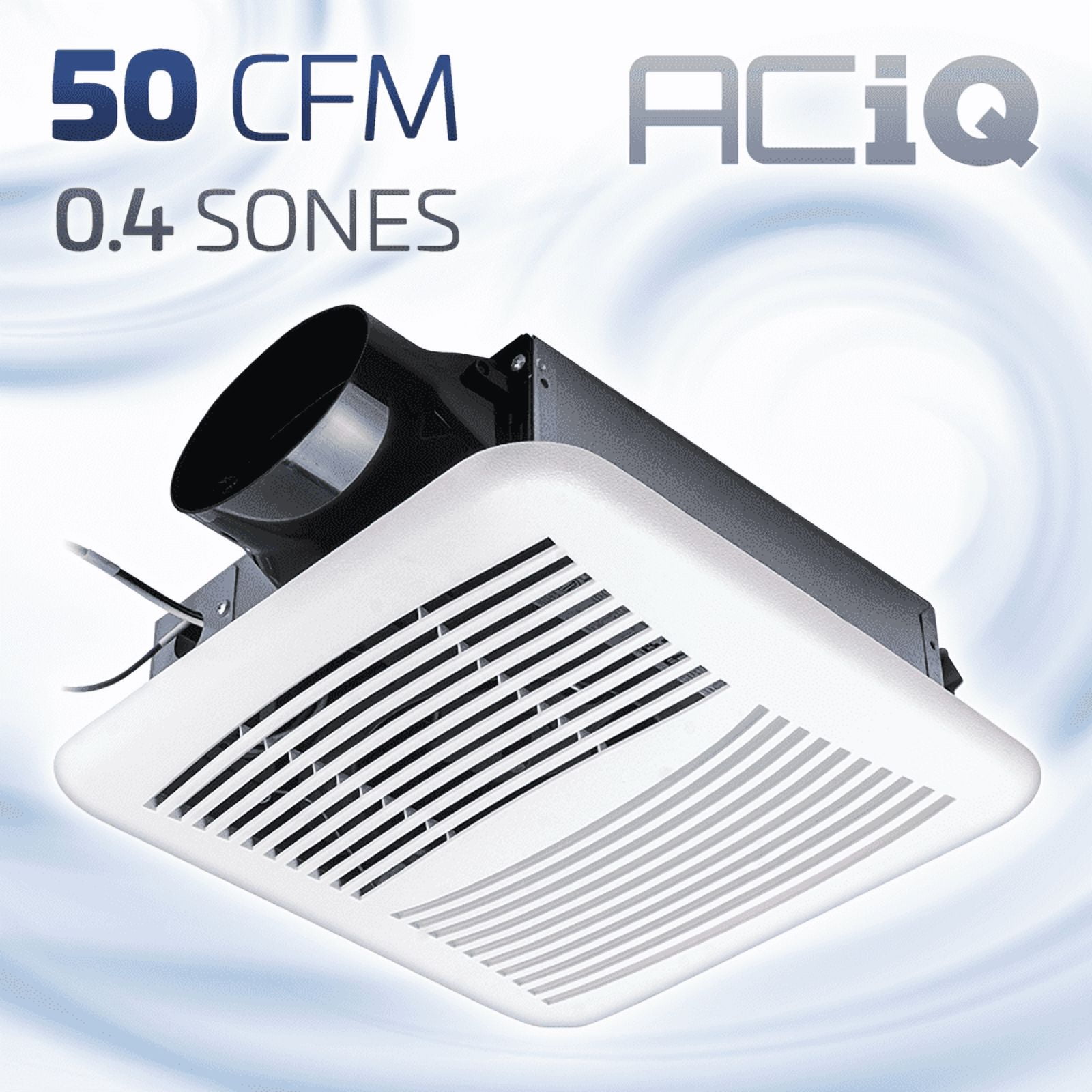 ACiQ 50 CFM Ceiling/Wall Exhaust Fan Bathroom | Install in Home Offices ...
