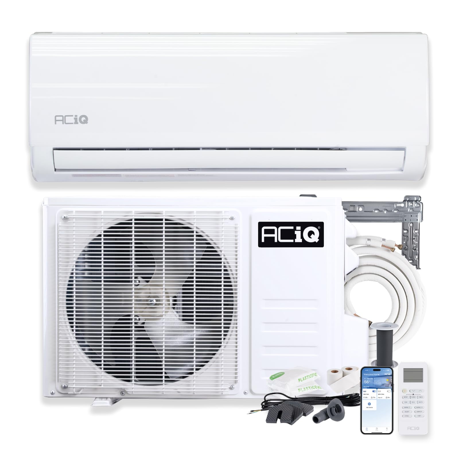 ACiQ Essentials 12000 BTU Ductless Mini Split Air Conditioner Heat Pump ...
