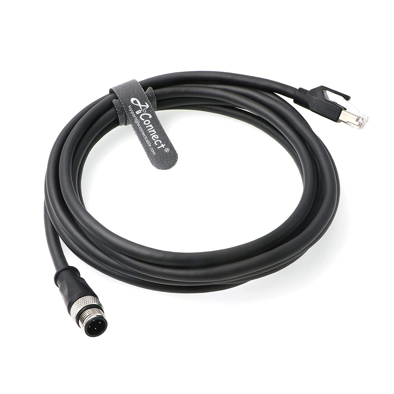 AConnect D-Code Cable M12 4 Pin Male to RJ45 Male Cat5e High Flex ...