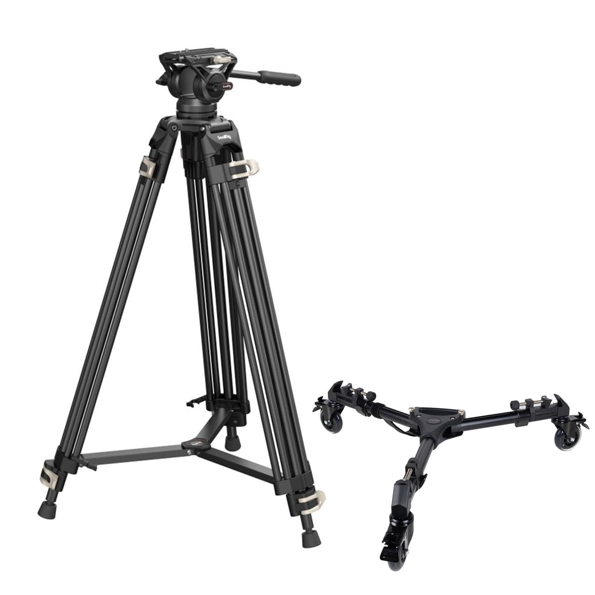 SmallRig AD-01 3751B 3-Section Heavy-Duty Aluminum Tripod with Fluid ...