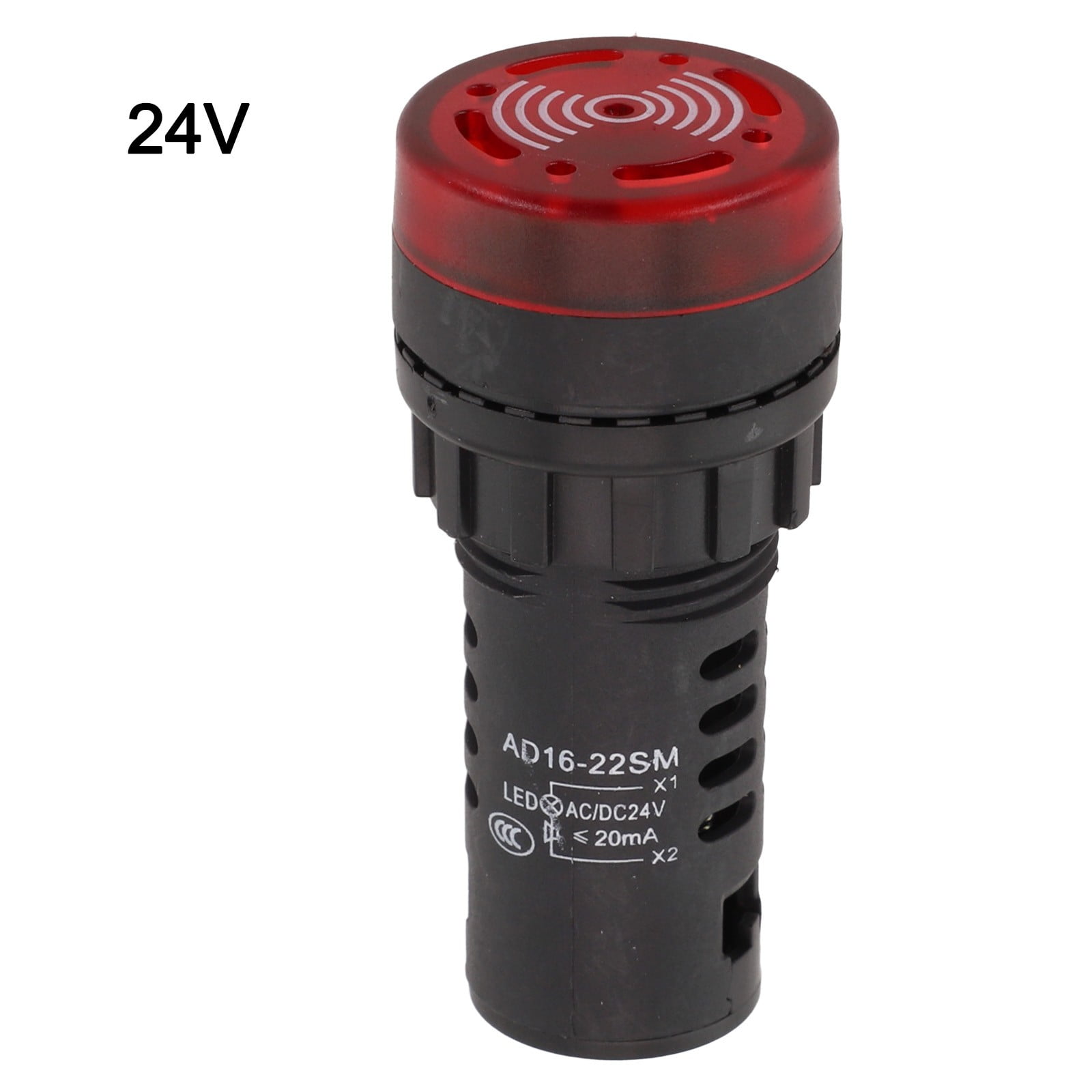 Ad16-22Sm Sound Light Alarm Ac/Dc12V 24V 220V Flash Buzzer Red 22Mm ...