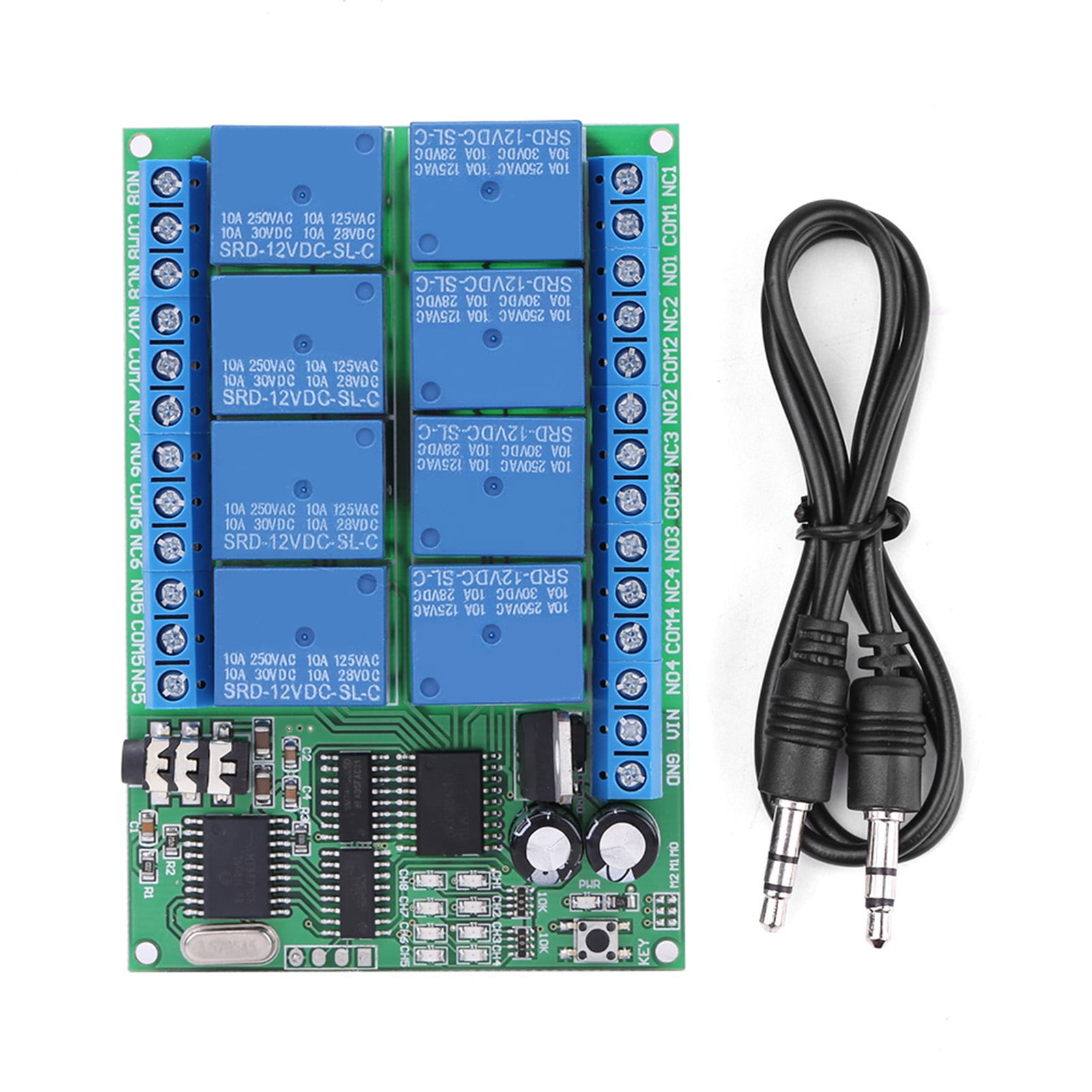 AD22A08 8-Channel Relay Inter-Locking Latch Self-Locking Toggle DTMF ...