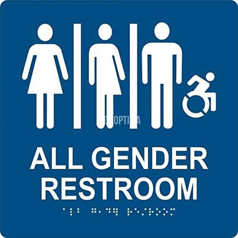 ADA ALL GENDER RESTROOM SIGN - Acrylic Tactile with Braille Grade II 8 ...