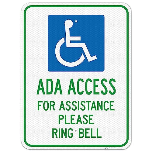 , ADA Access for Assistance Please Ring Bell Sign, 18x24 Inches, 3M EGP ...