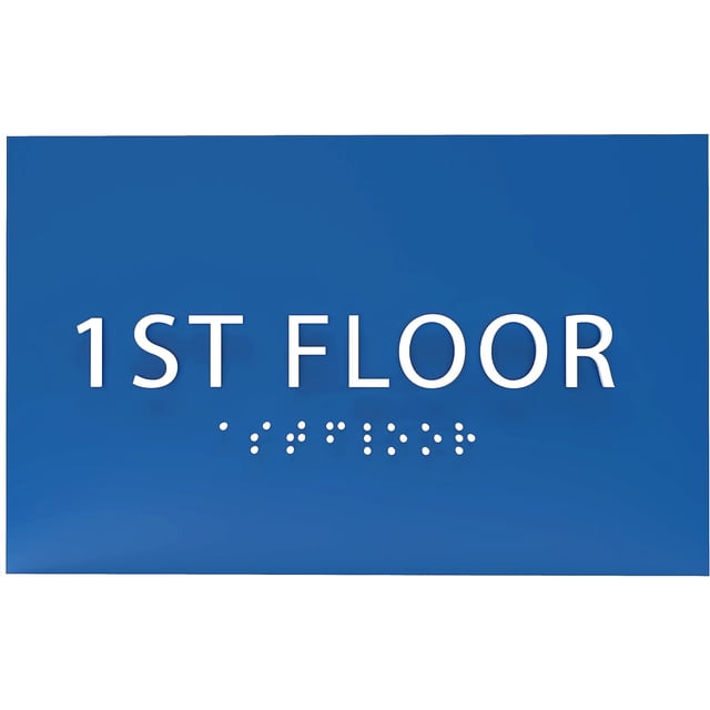 ADA CENTRAL SIGNS - 6" X4" 1st Floor Sign - ADA Compliant Tactile ...
