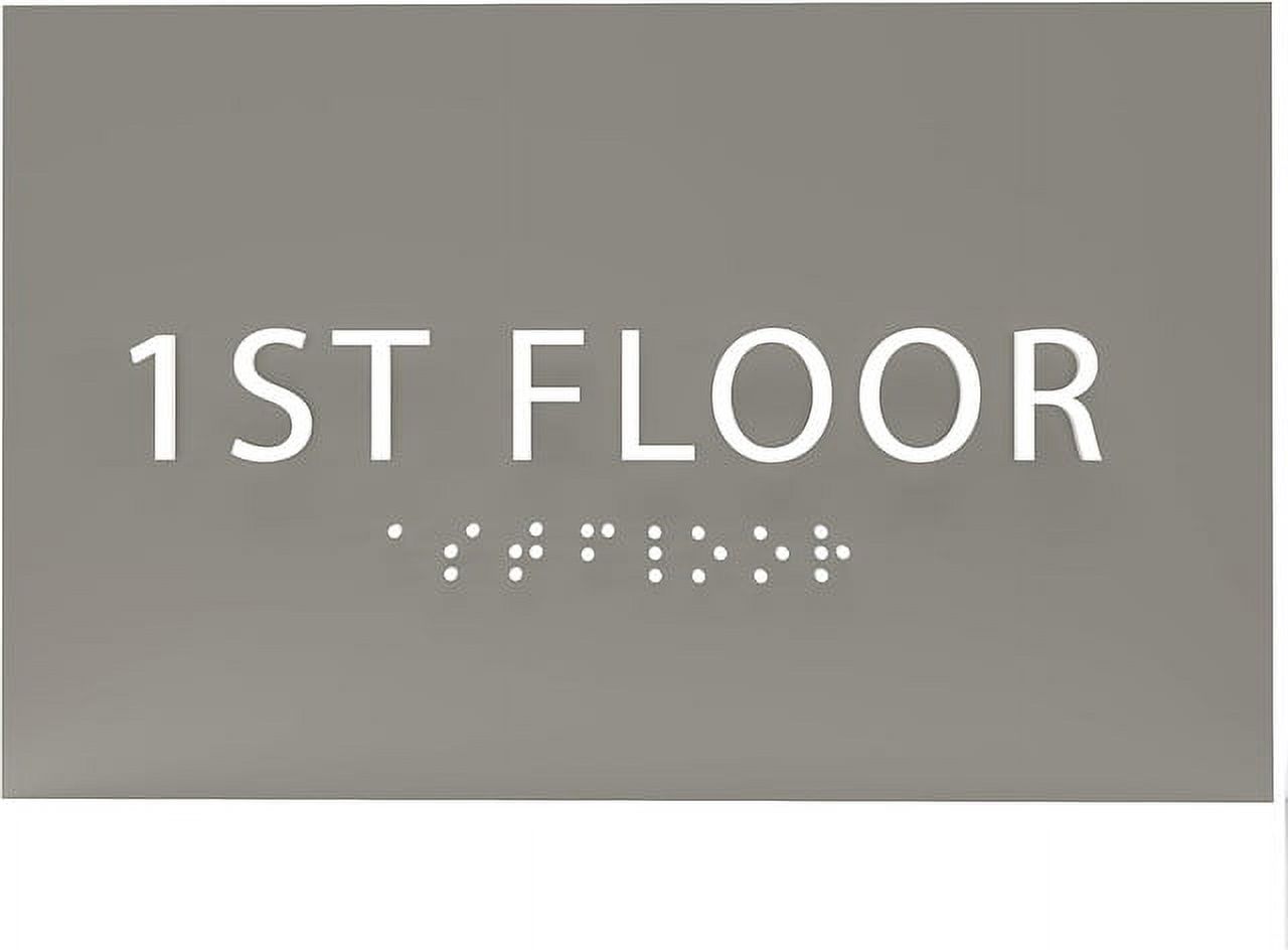 ADA CENTRAL SIGNS - 6" X4" 1st Floor Sign - ADA Compliant Tactile ...