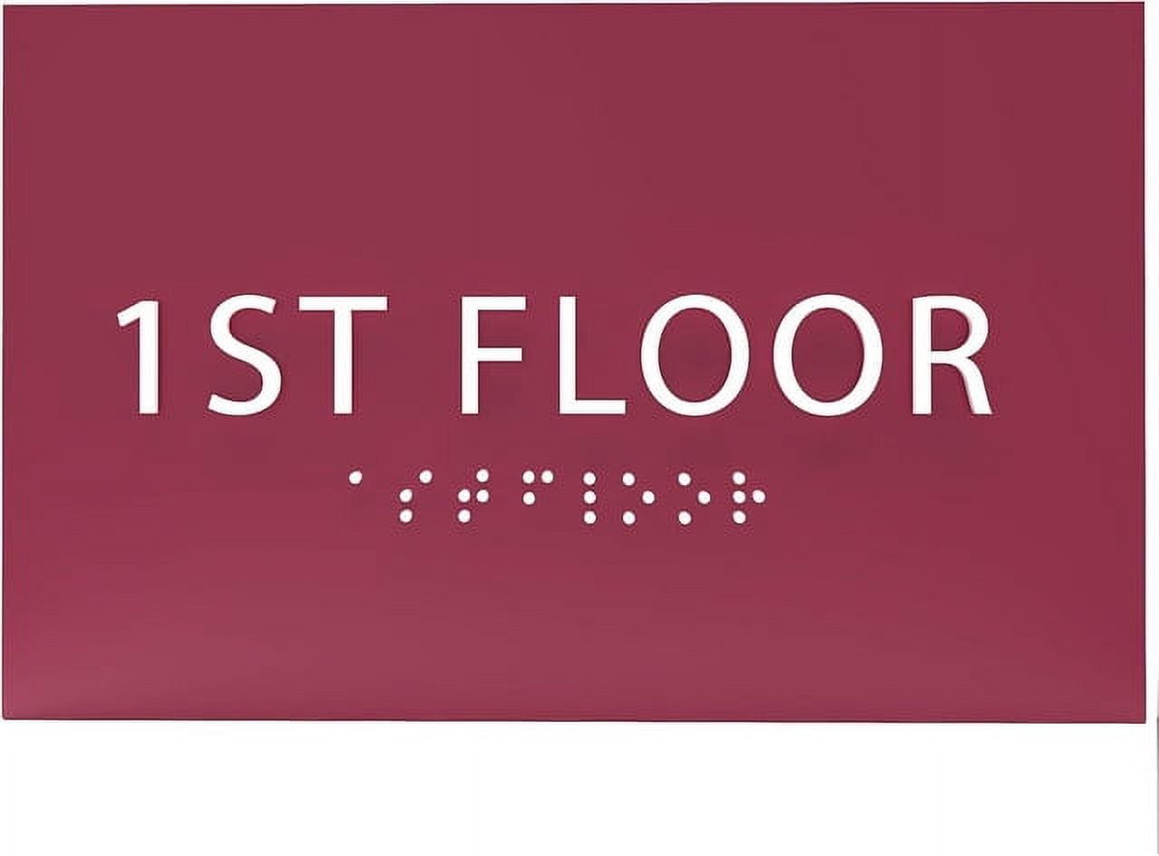 ADA CENTRAL SIGNS - 6" X4" 1st Floor Sign - ADA Compliant Tactile ...