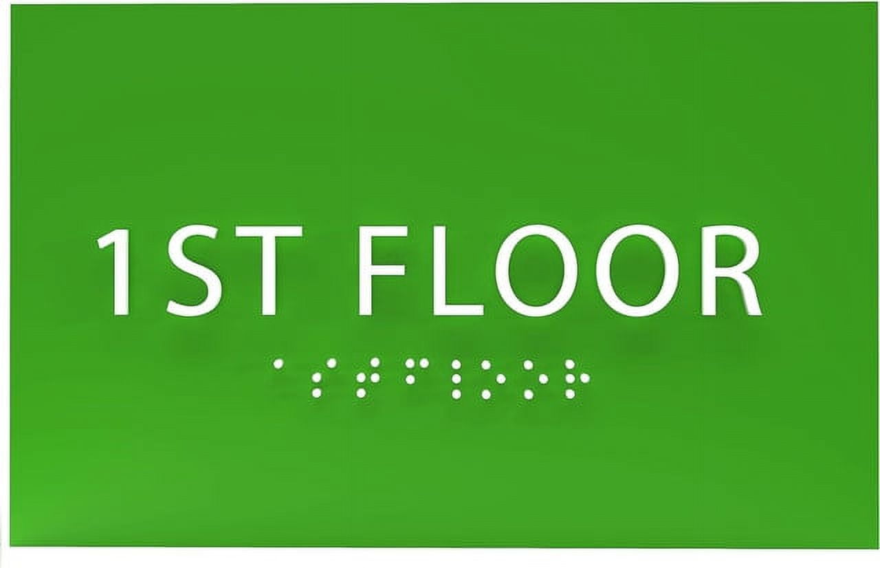 ADA CENTRAL SIGNS - 6" X4" 1st Floor Sign - ADA Compliant Tactile ...