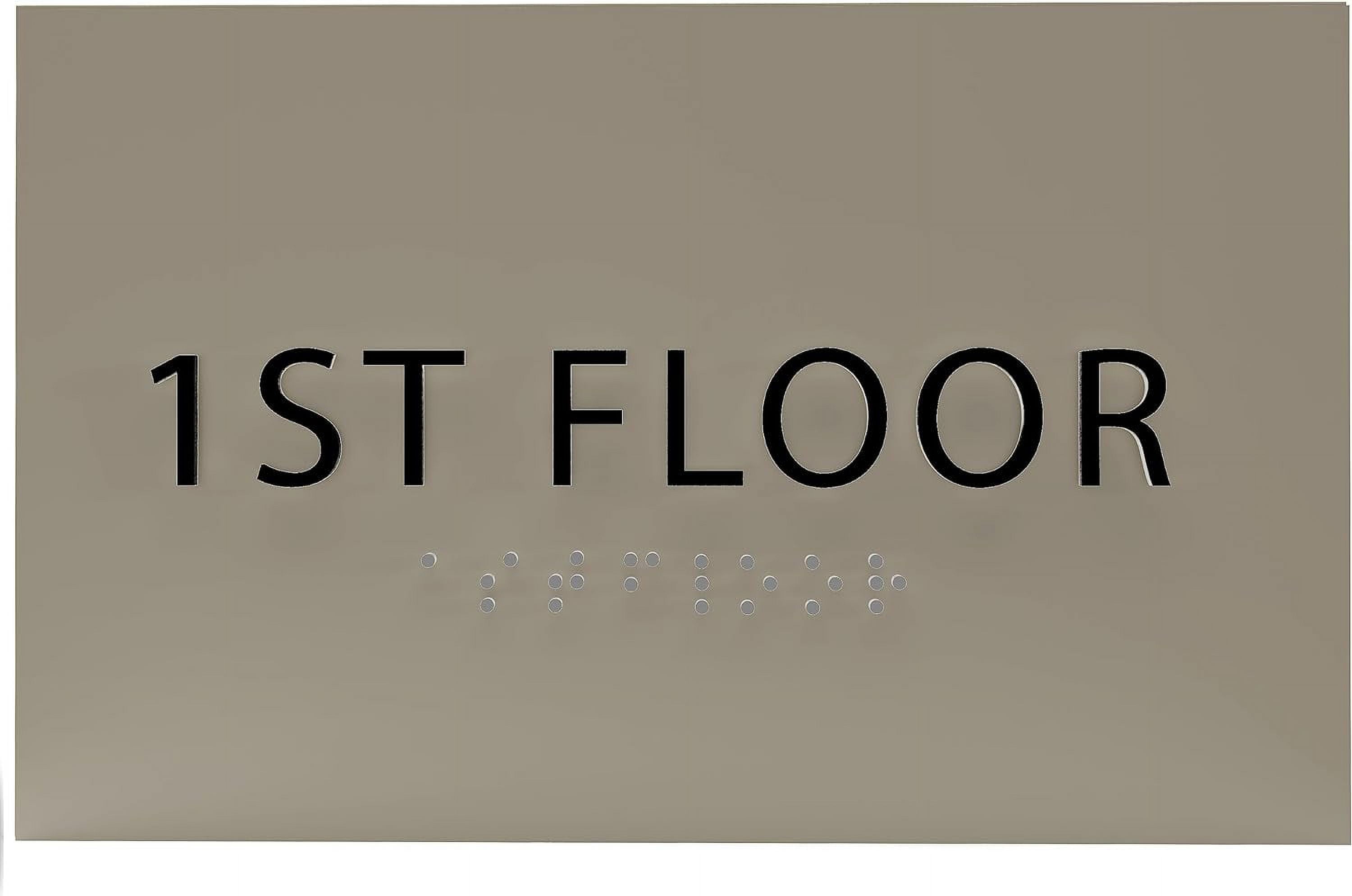 ADA CENTRAL SIGNS - 6" X4" 1st Floor Sign - ADA Compliant Tactile ...