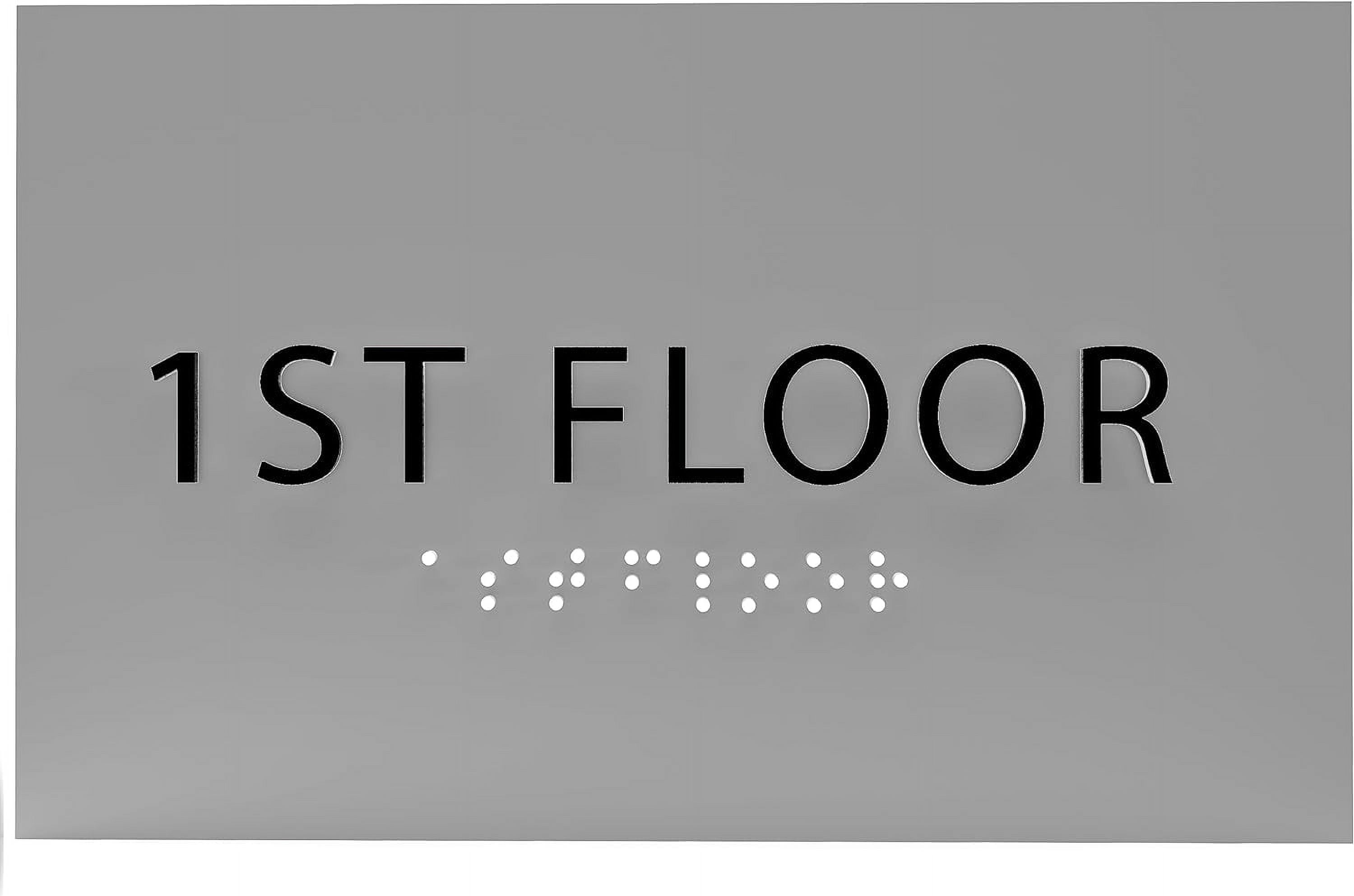 ADA CENTRAL SIGNS - 6" X4" 1st Floor Sign - ADA Compliant Tactile ...