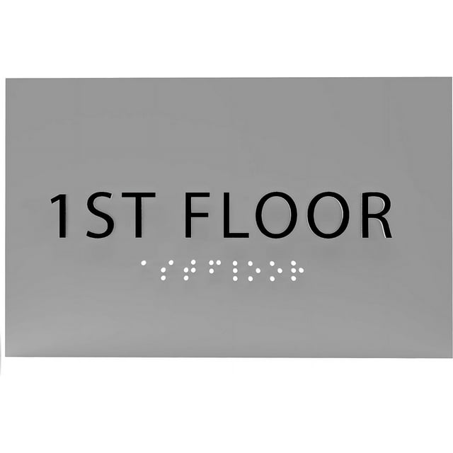 ADA CENTRAL SIGNS - 6" X4" 1st Floor Sign - ADA Compliant Tactile ...